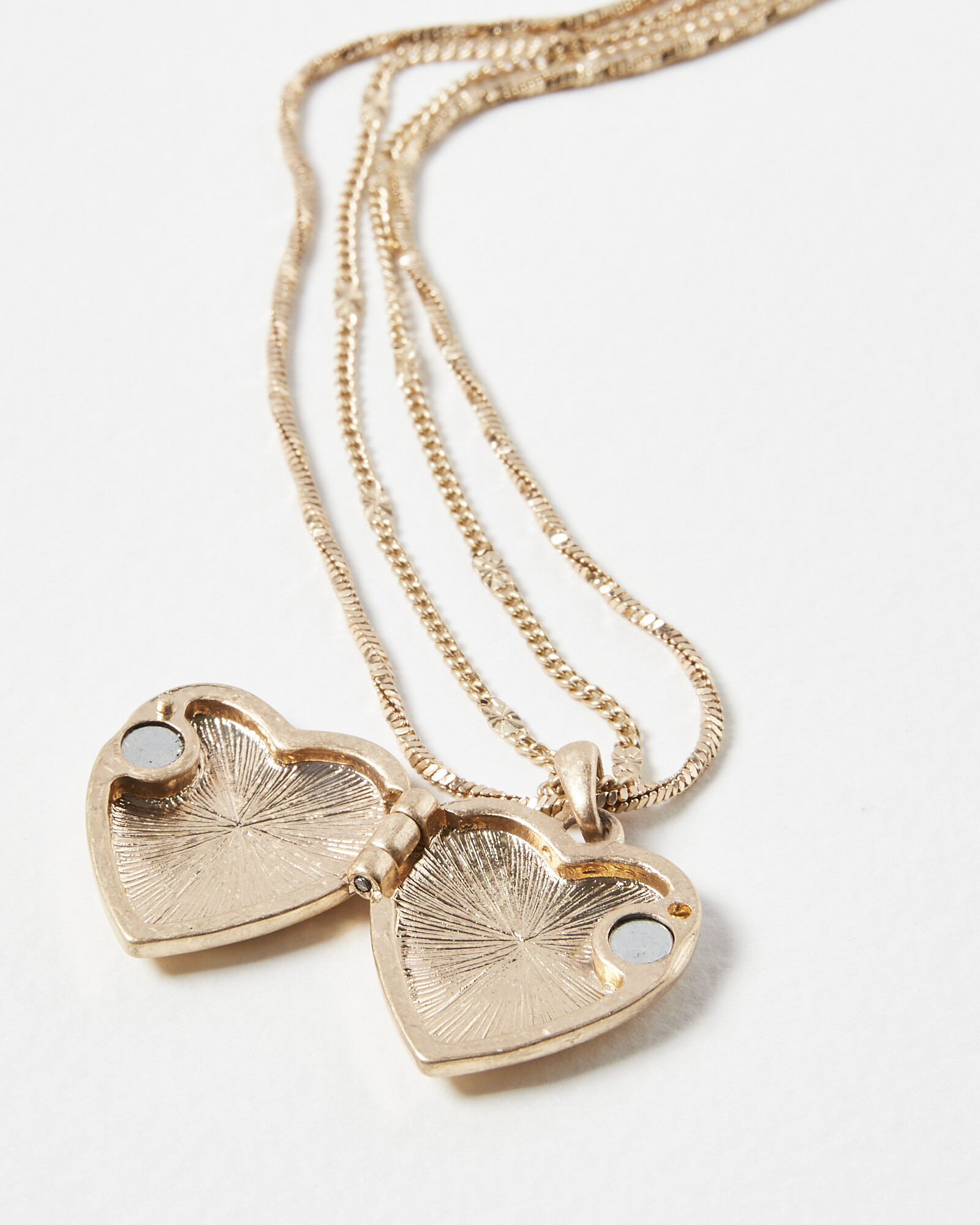 Axel Vintage Gold Tone Heart Locket Necklace | Oliver Bonas