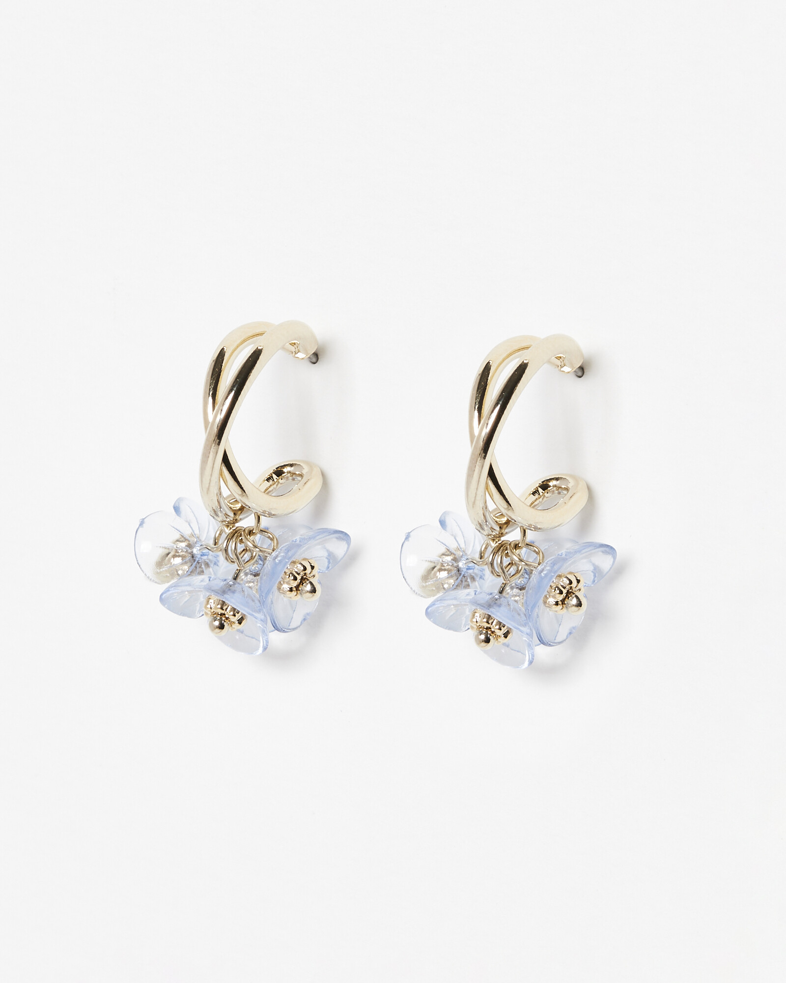 Cora Blue Flower Cluster Hoop Earrings | Oliver Bonas