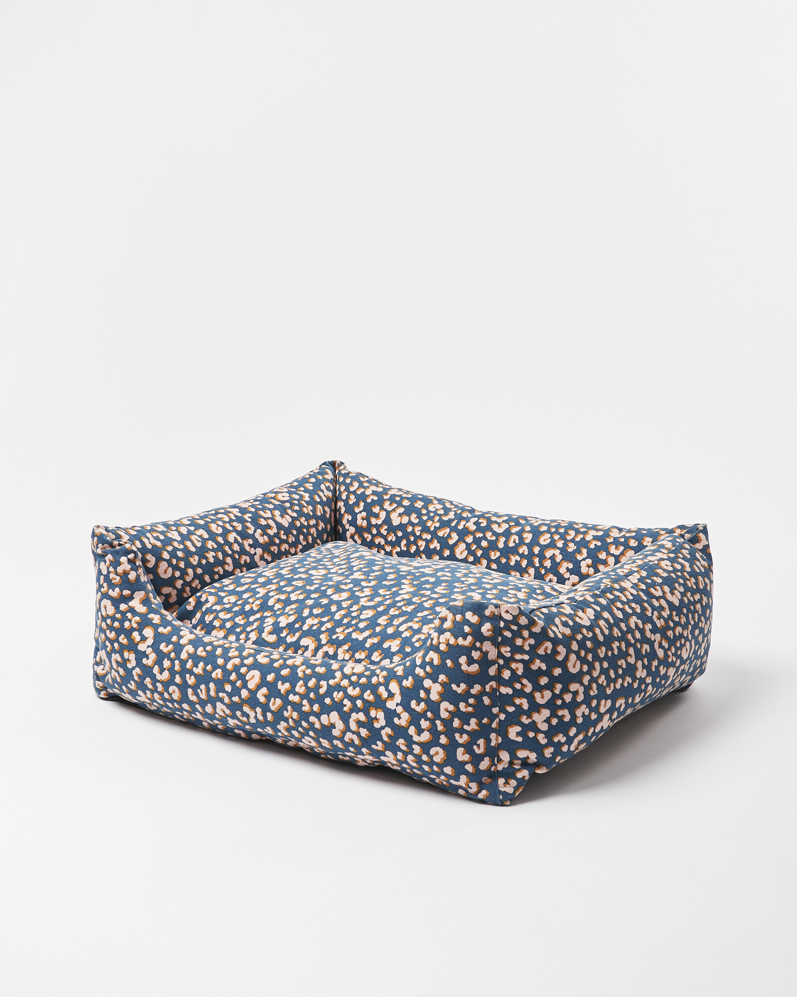 Leopard Print Blue Soft Pet Beds | Oliver Bonas