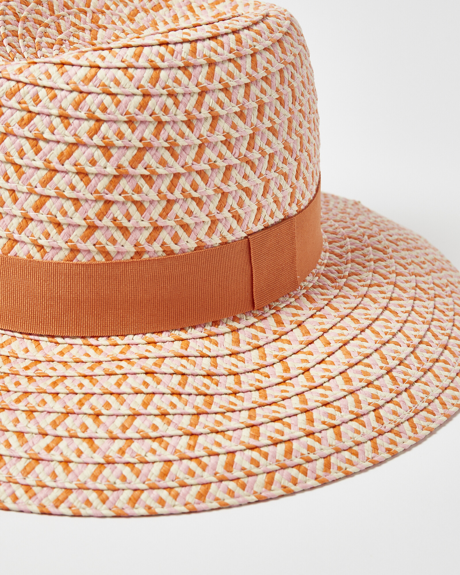 Mixed Coloured Woven Fedora Hat | Oliver Bonas