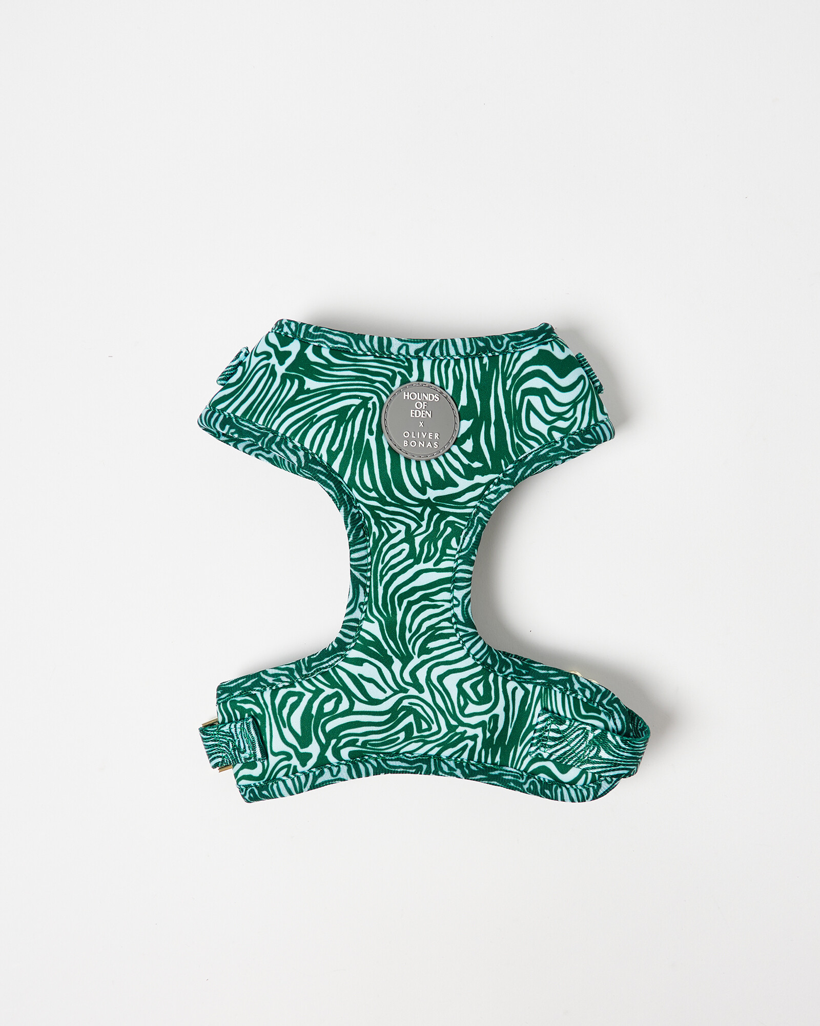 Hounds of Eden Zebra Print Green & Blue Dog Harnesses | Oliver Bonas