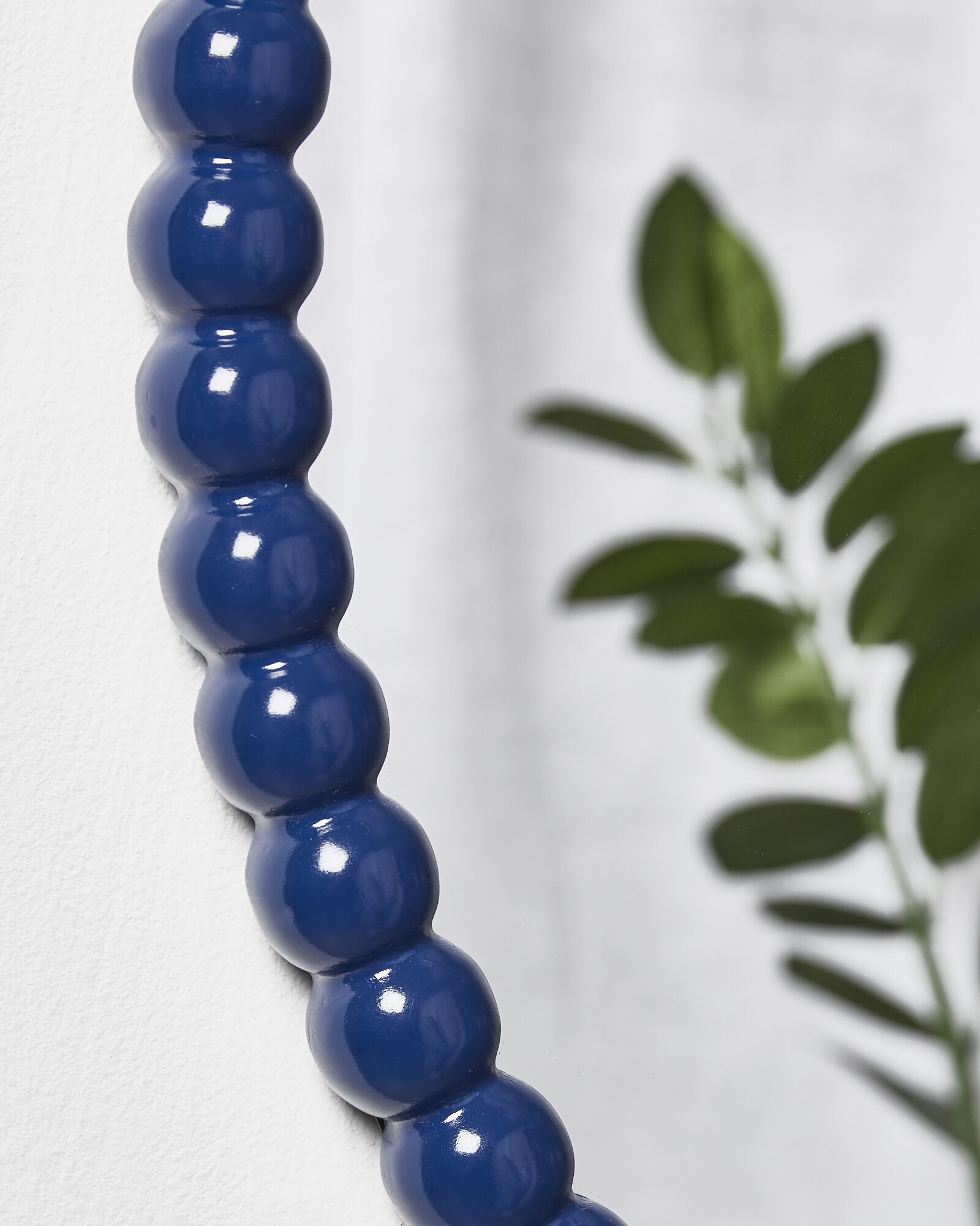 Bobbin Round Blue Wooden Mirror | Oliver Bonas IE