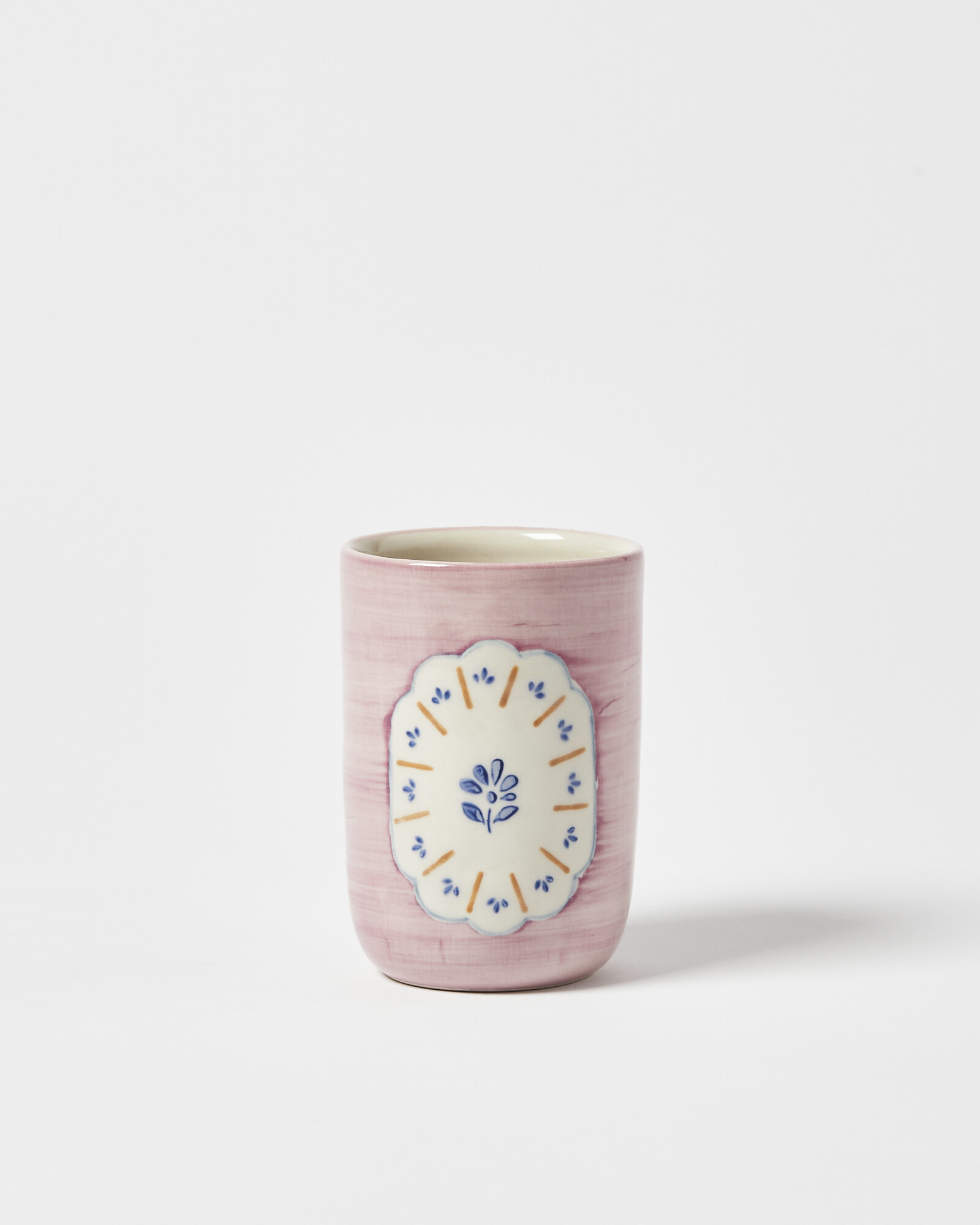 Ida Pink Ceramic Toothbrush Holder | Oliver Bonas