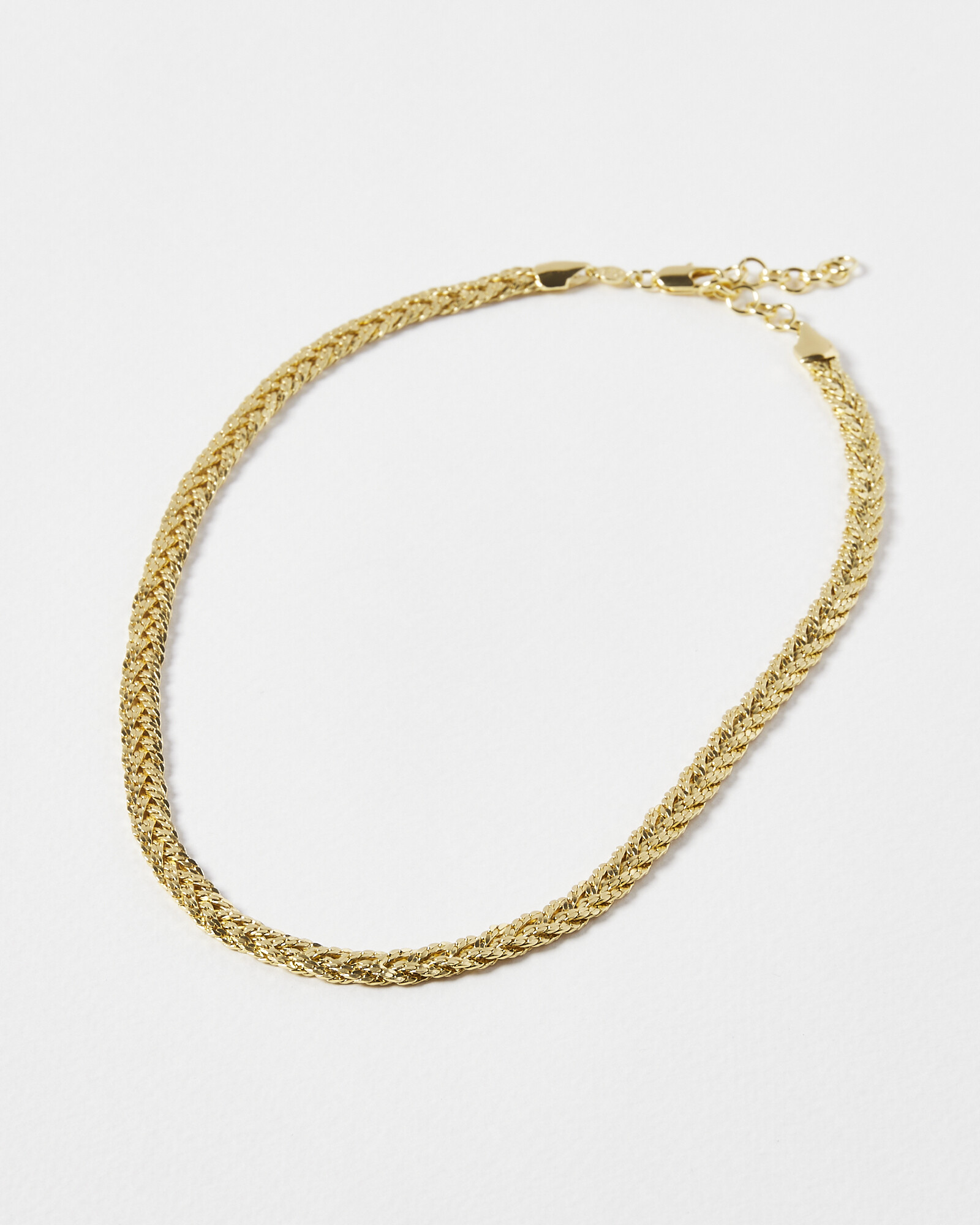 Karinya Plaited Gold Plated Chain Necklace | Oliver Bonas