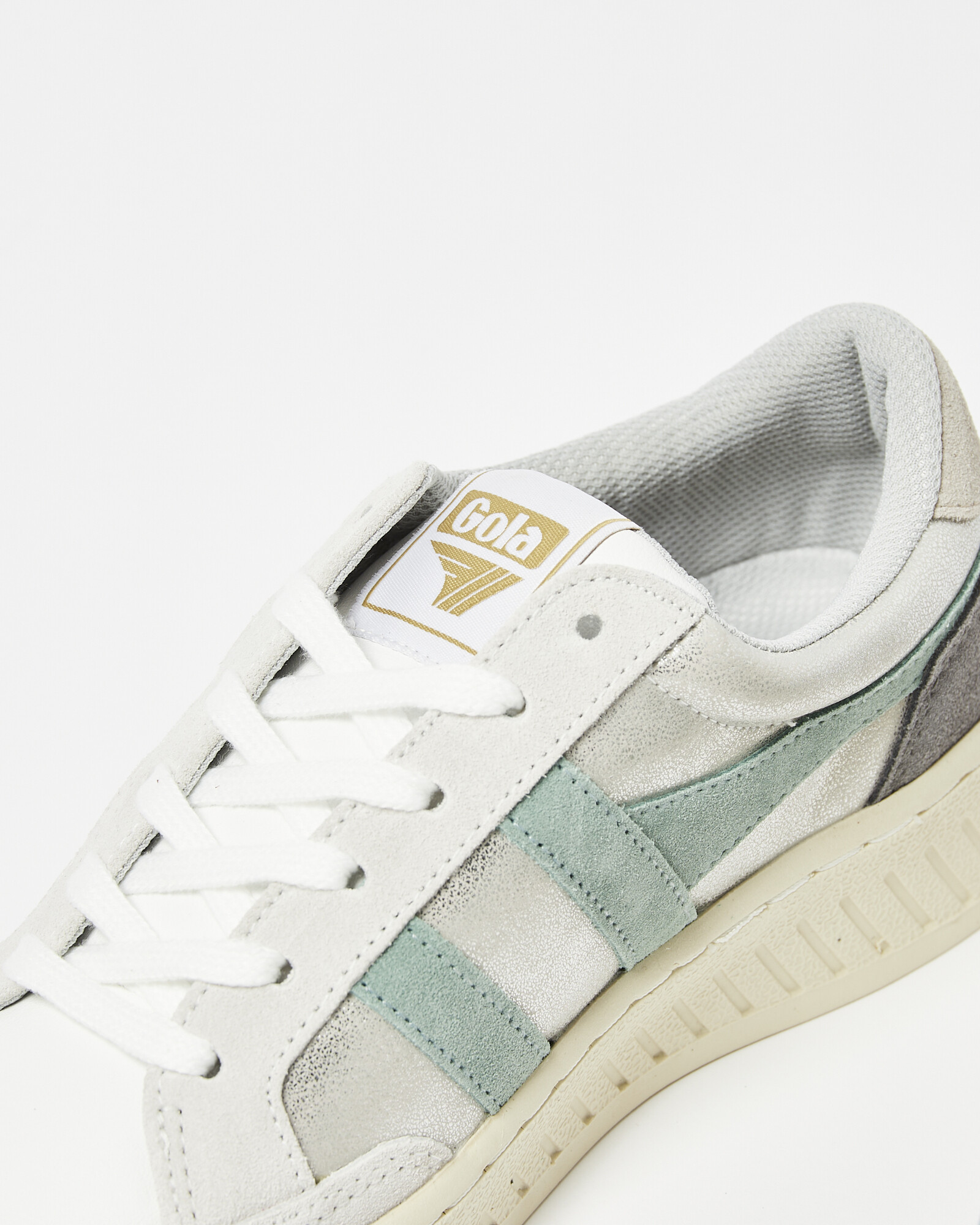 Gola Superslam Blaze Silver & Green Trainers | Oliver Bonas