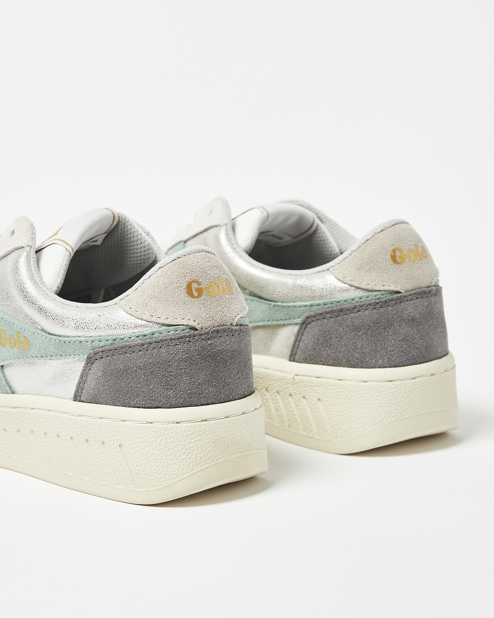 Gola Superslam Blaze Silver & Green Trainers | Oliver Bonas