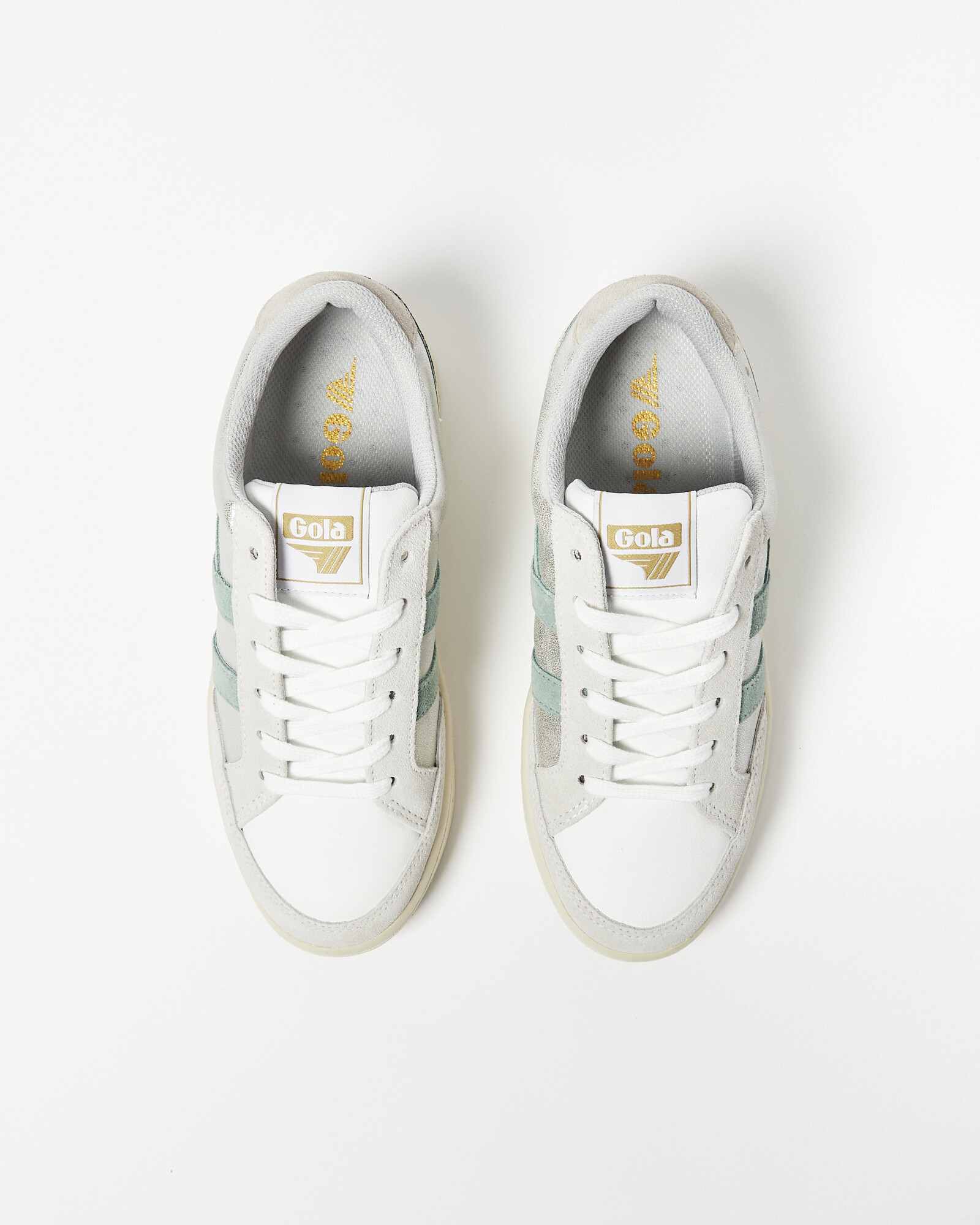 Gola Superslam Blaze Silver & Green Trainers | Oliver Bonas