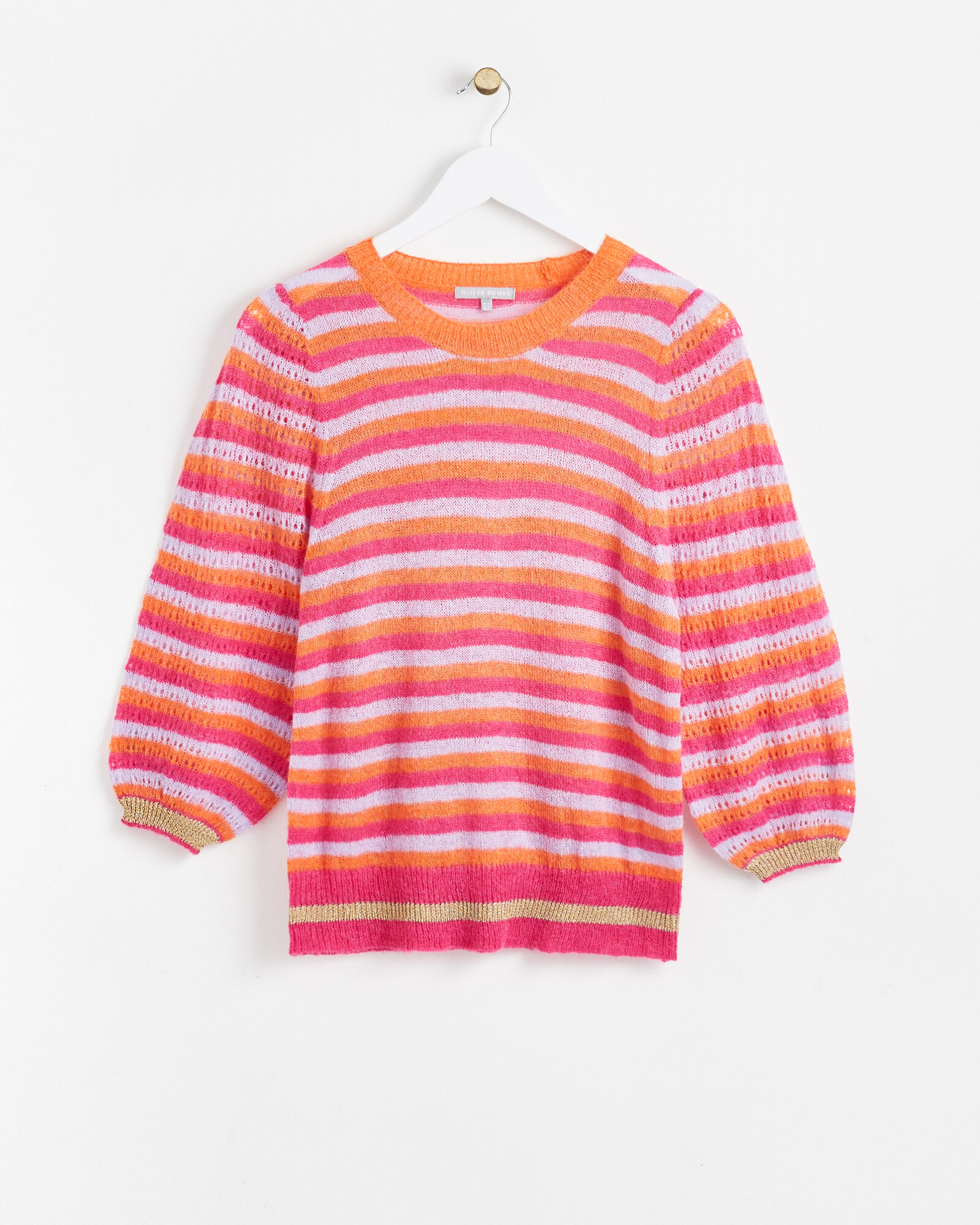 Stripe Pink Knitted Top | Oliver Bonas