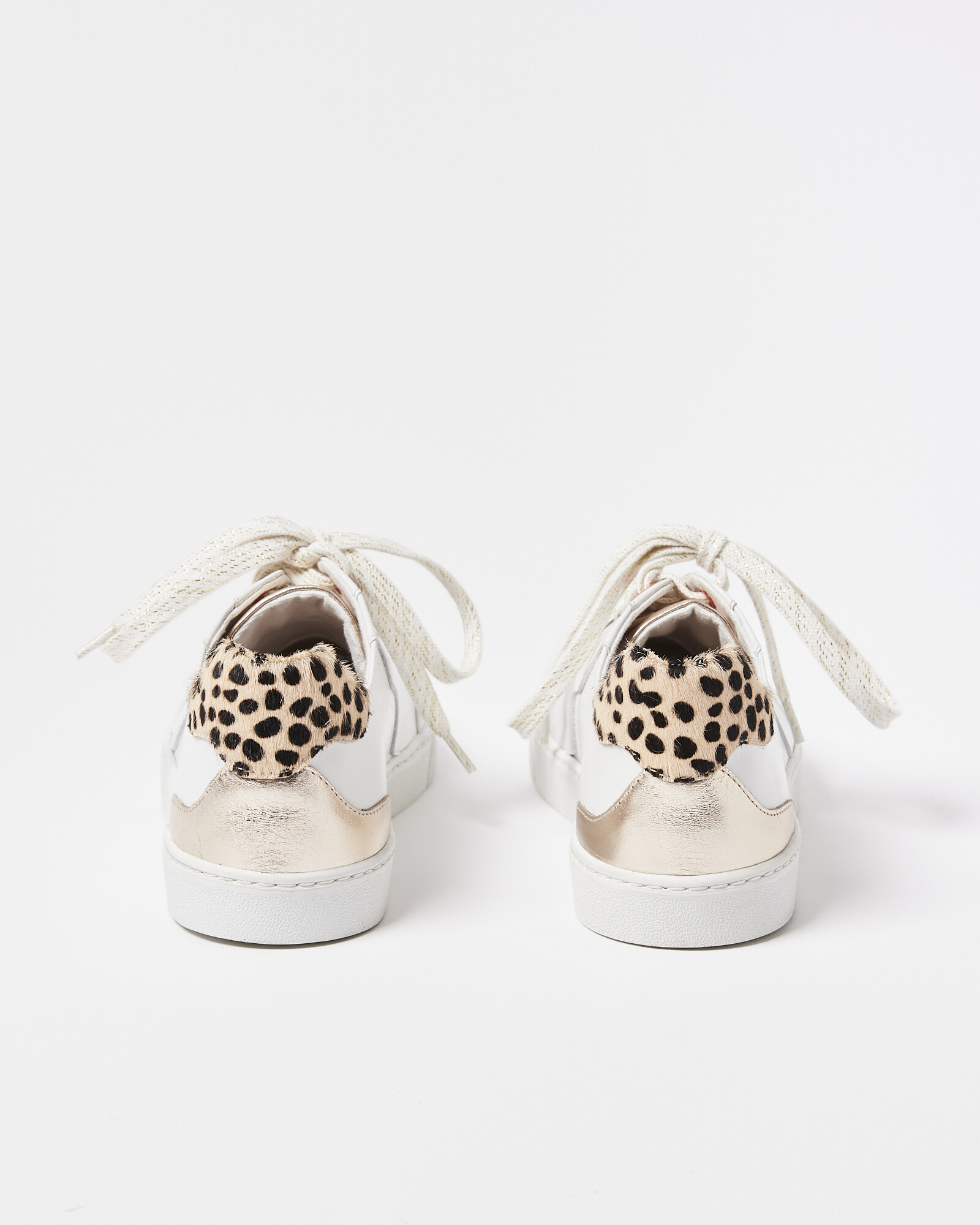 Animal Print Wiggle White Leather Trainers | Oliver Bonas