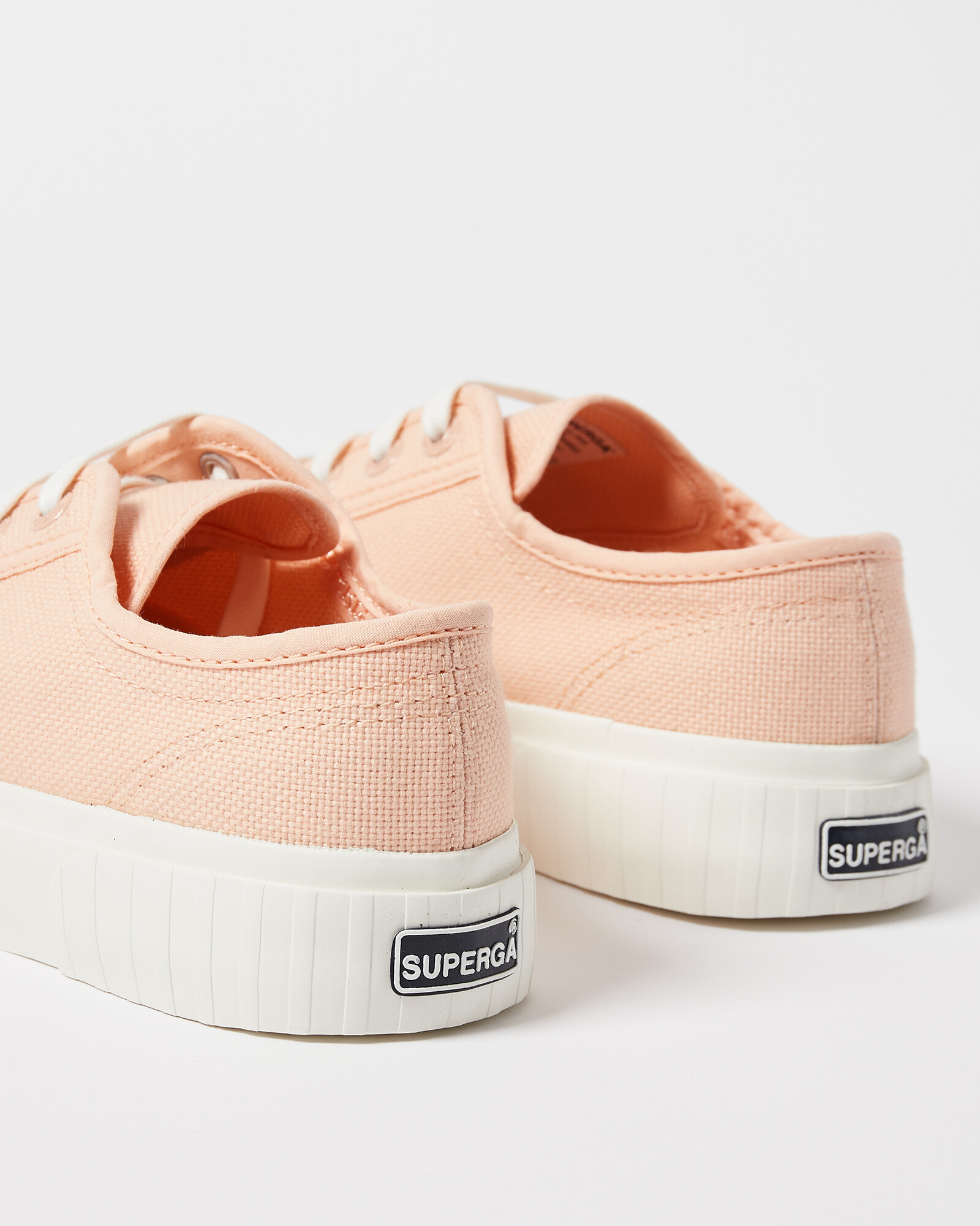 Superga 2630 Stripe Pink Peach Cotton Trainers | Oliver Bonas