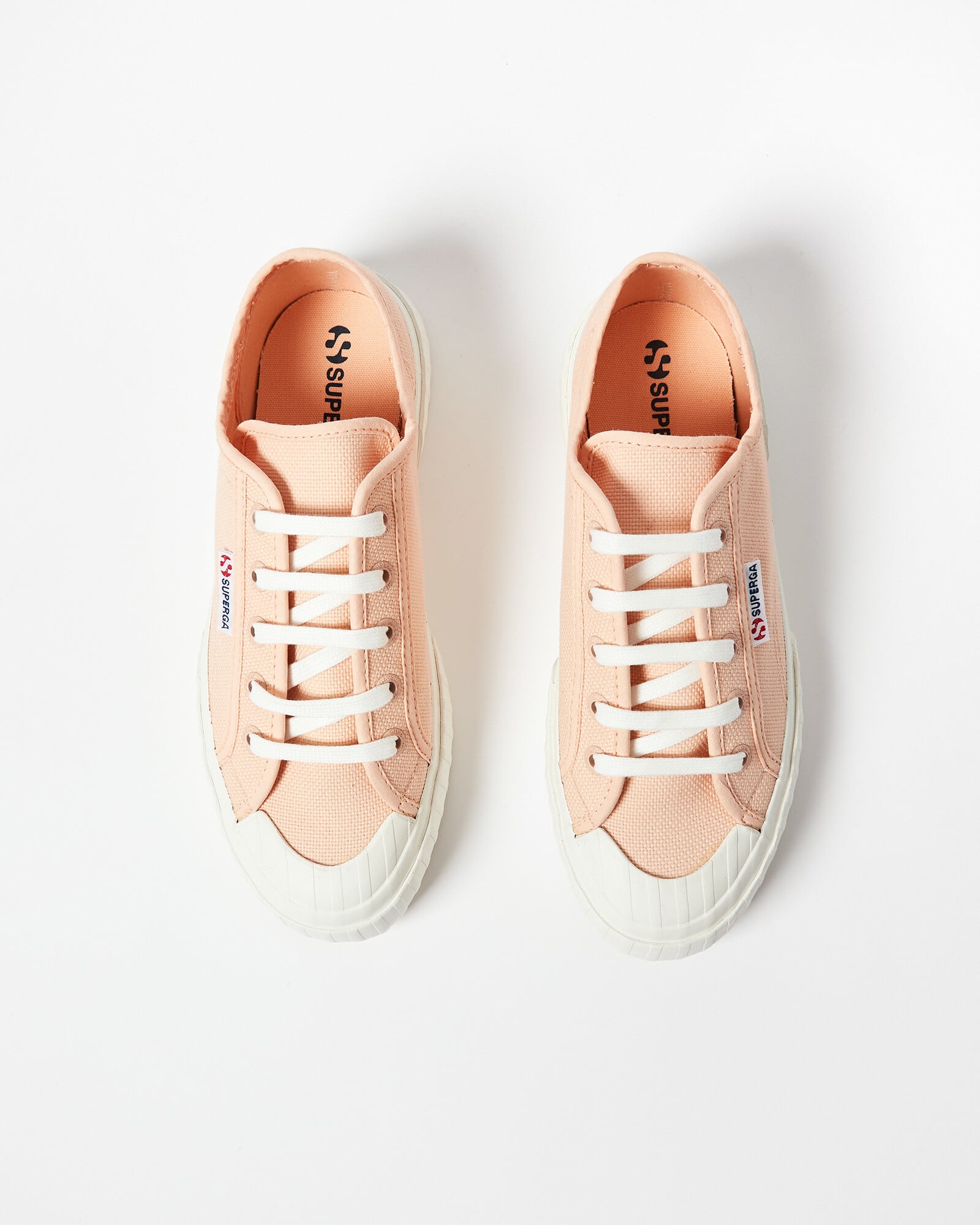 Superga 2630 Stripe Pink Peach Cotton Trainers | Oliver Bonas