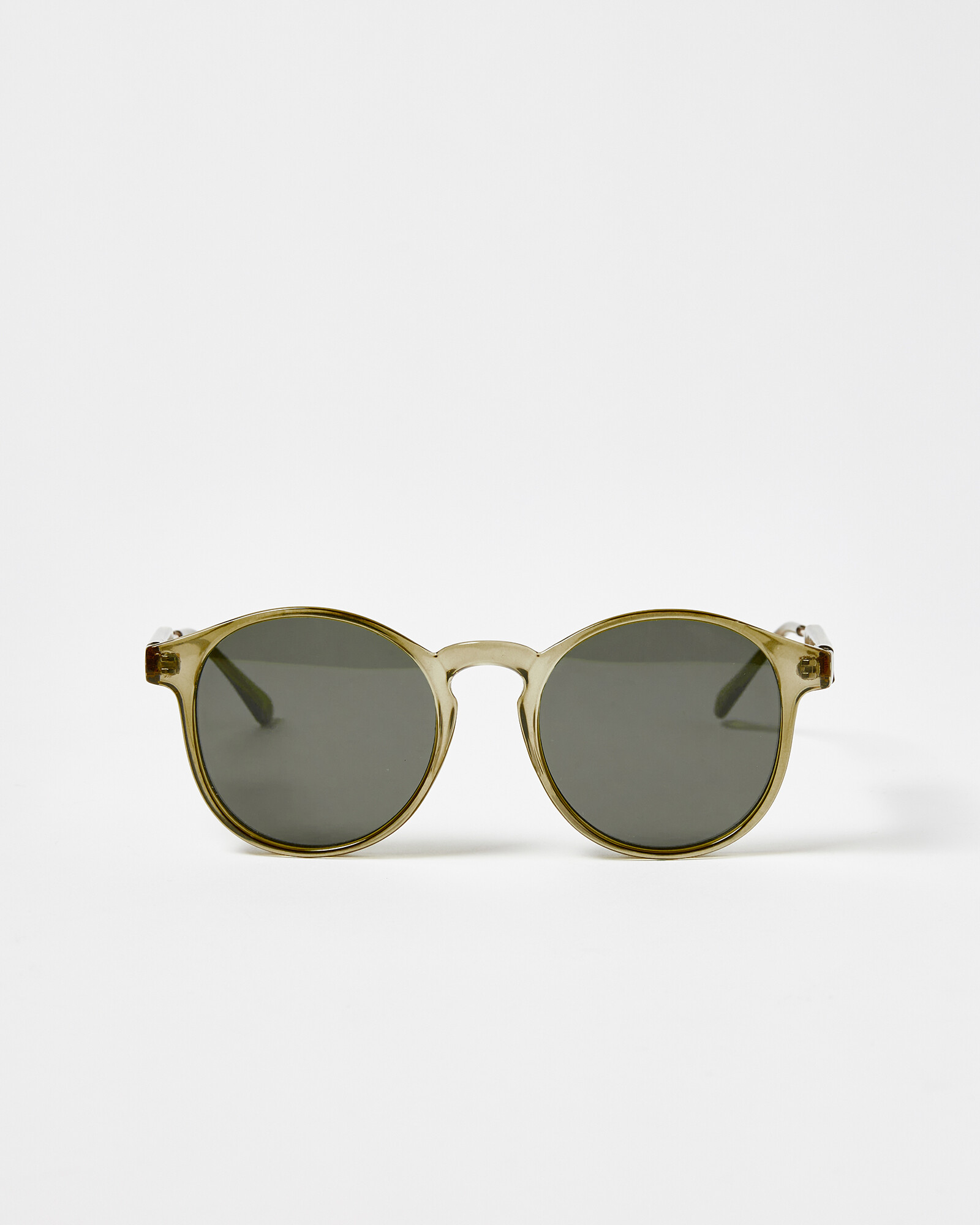 Preppy Metal Arm Green Round Sunglasses | Oliver Bonas