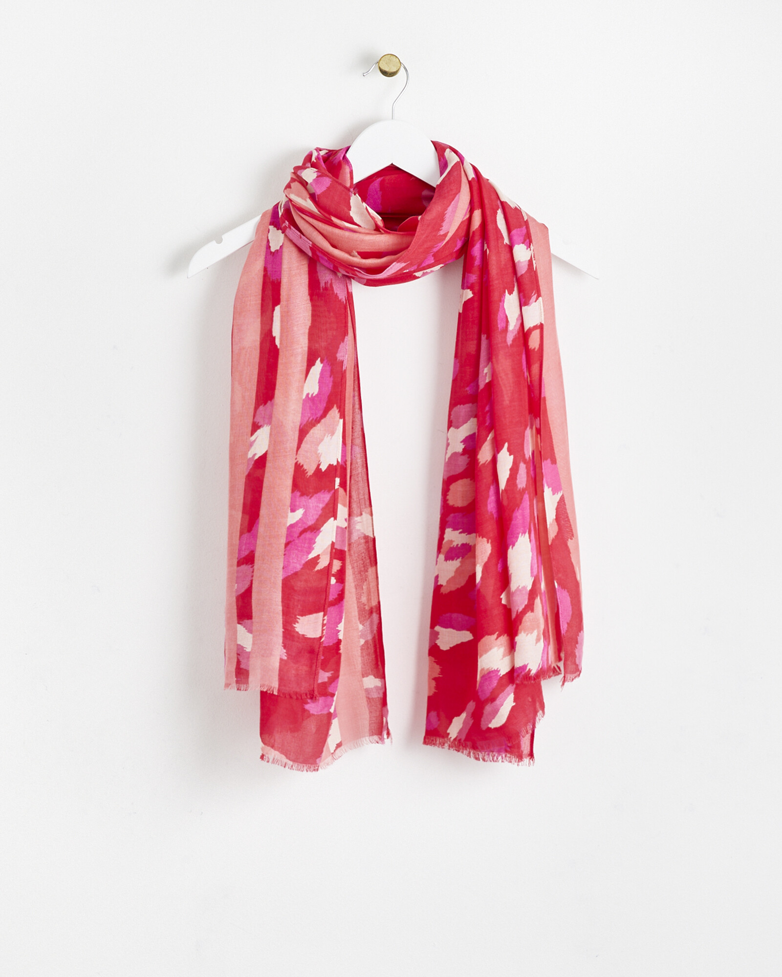 Swirling Leopard Print Pink Lightweight Scarf | Oliver Bonas