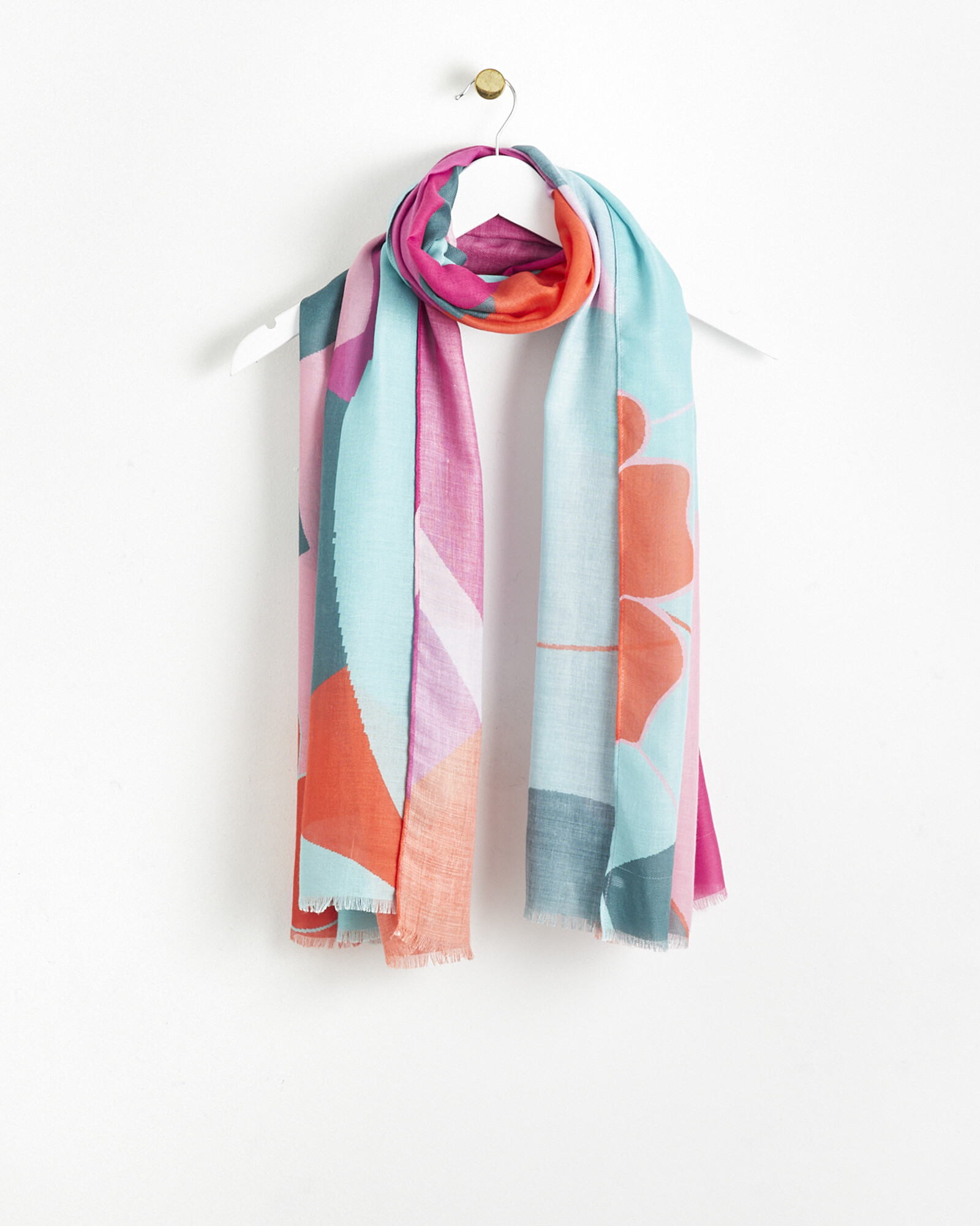 Pink & Green Supersized Flower Power Lightweight Scarf | Oliver Bonas