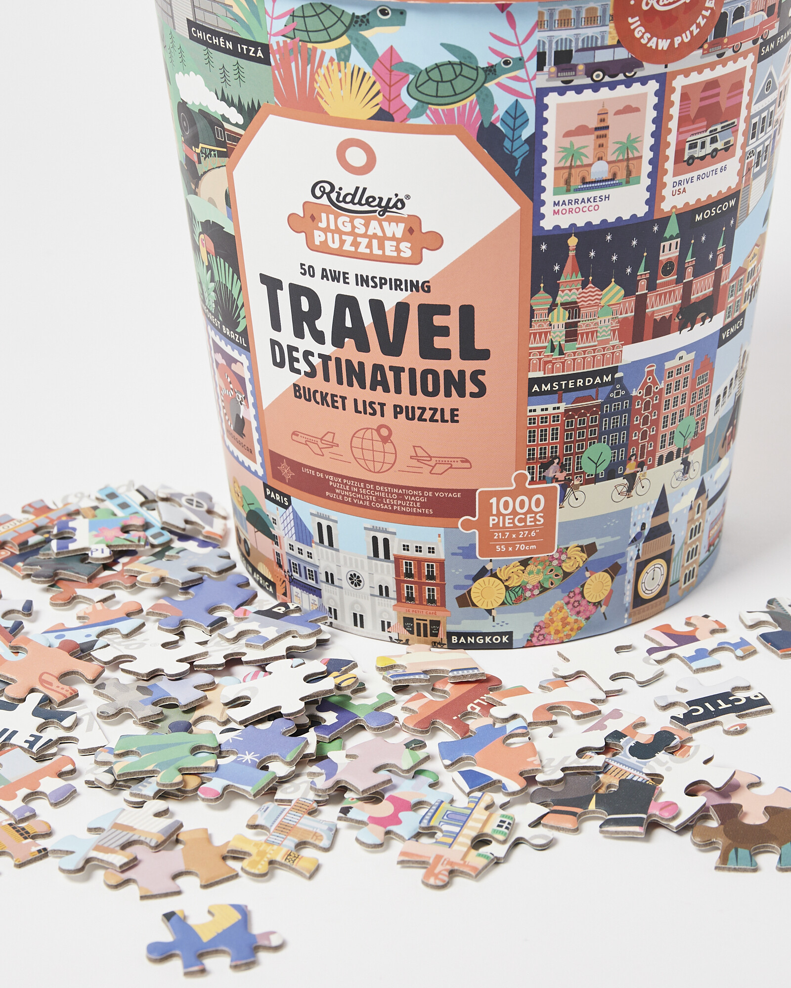 Travel Destinations 1000 Piece Jigsaw Puzzle Tub | Oliver Bonas