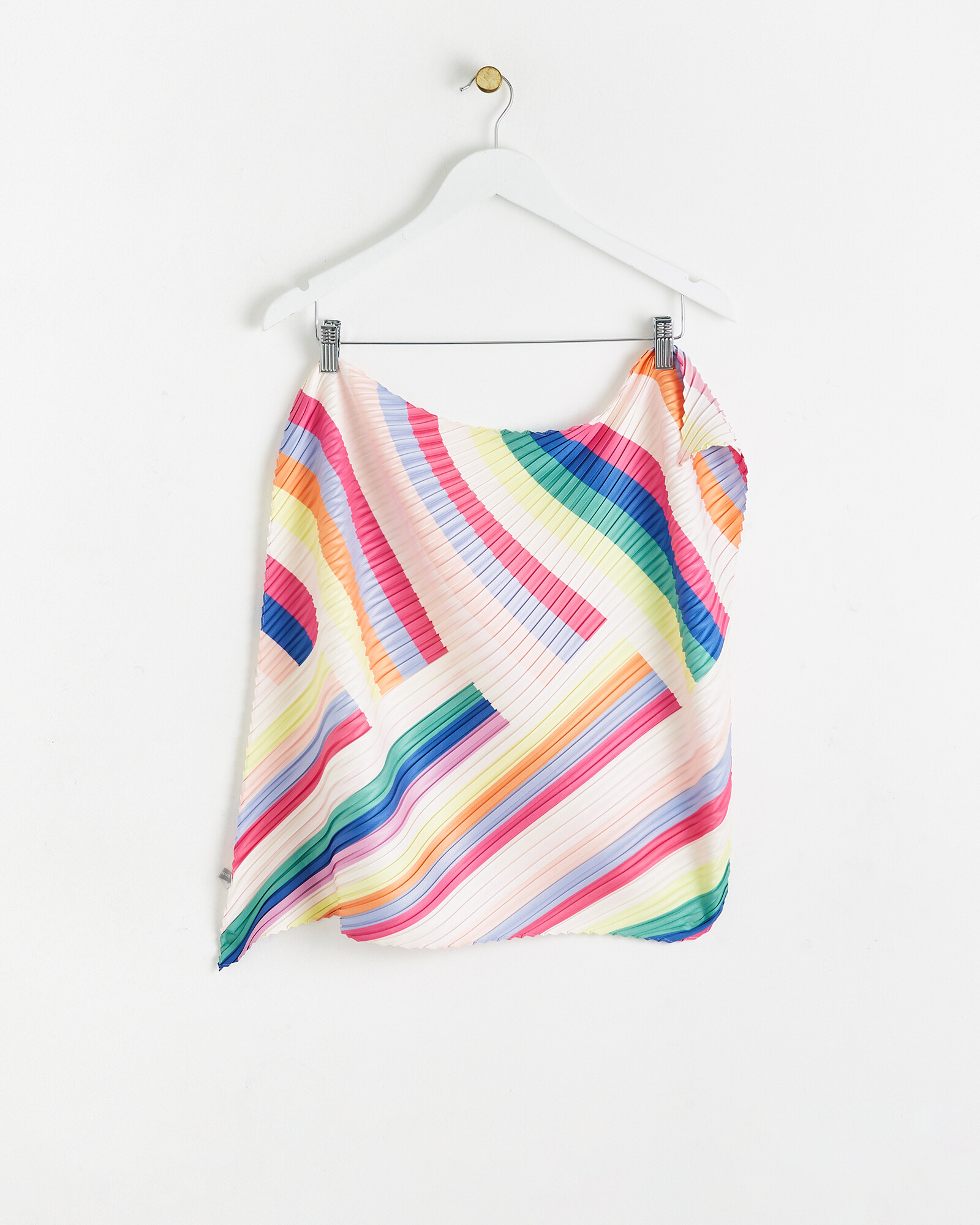 Chevron Pleated Rainbow Square Scarf | Oliver Bonas