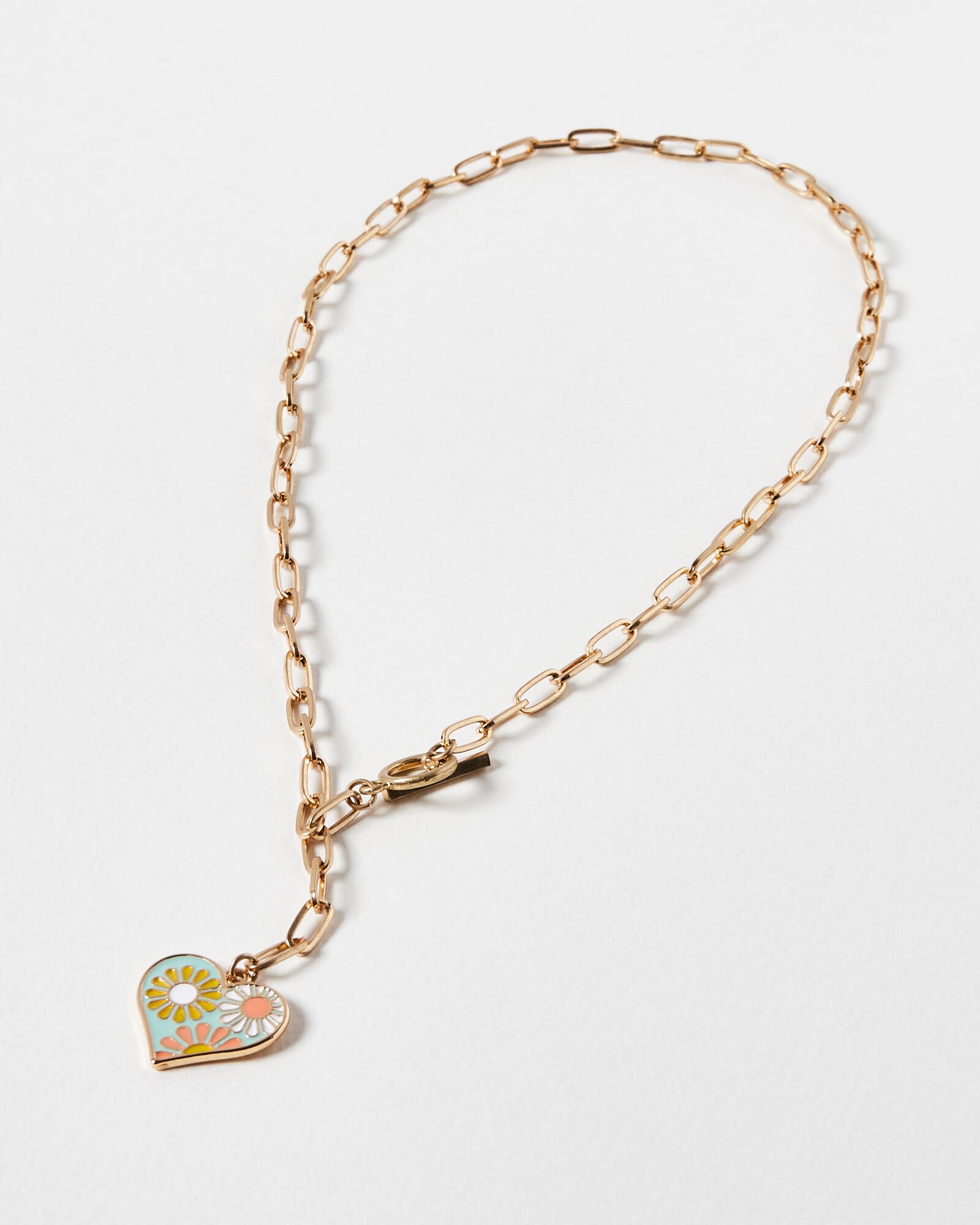 Aria Flower Heart Pendant Necklace | Oliver Bonas