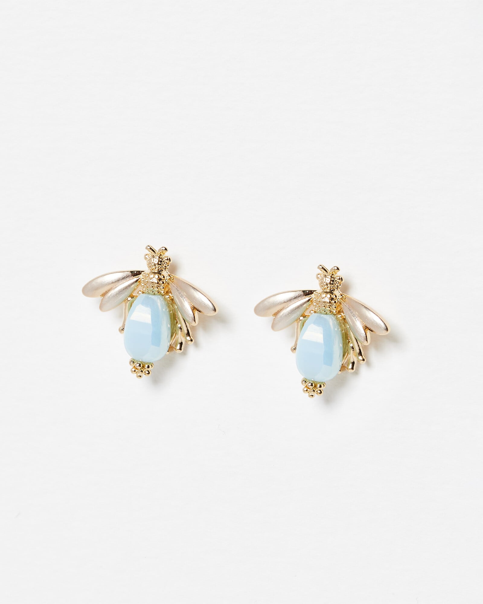 Ava Blue & Gold Bug Stud Earrings | Oliver Bonas