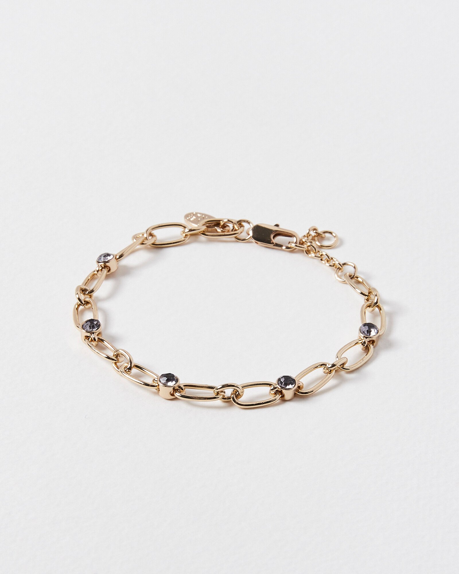 Maya Chain & Stone Gold Tone Chain Bracelet | Oliver Bonas