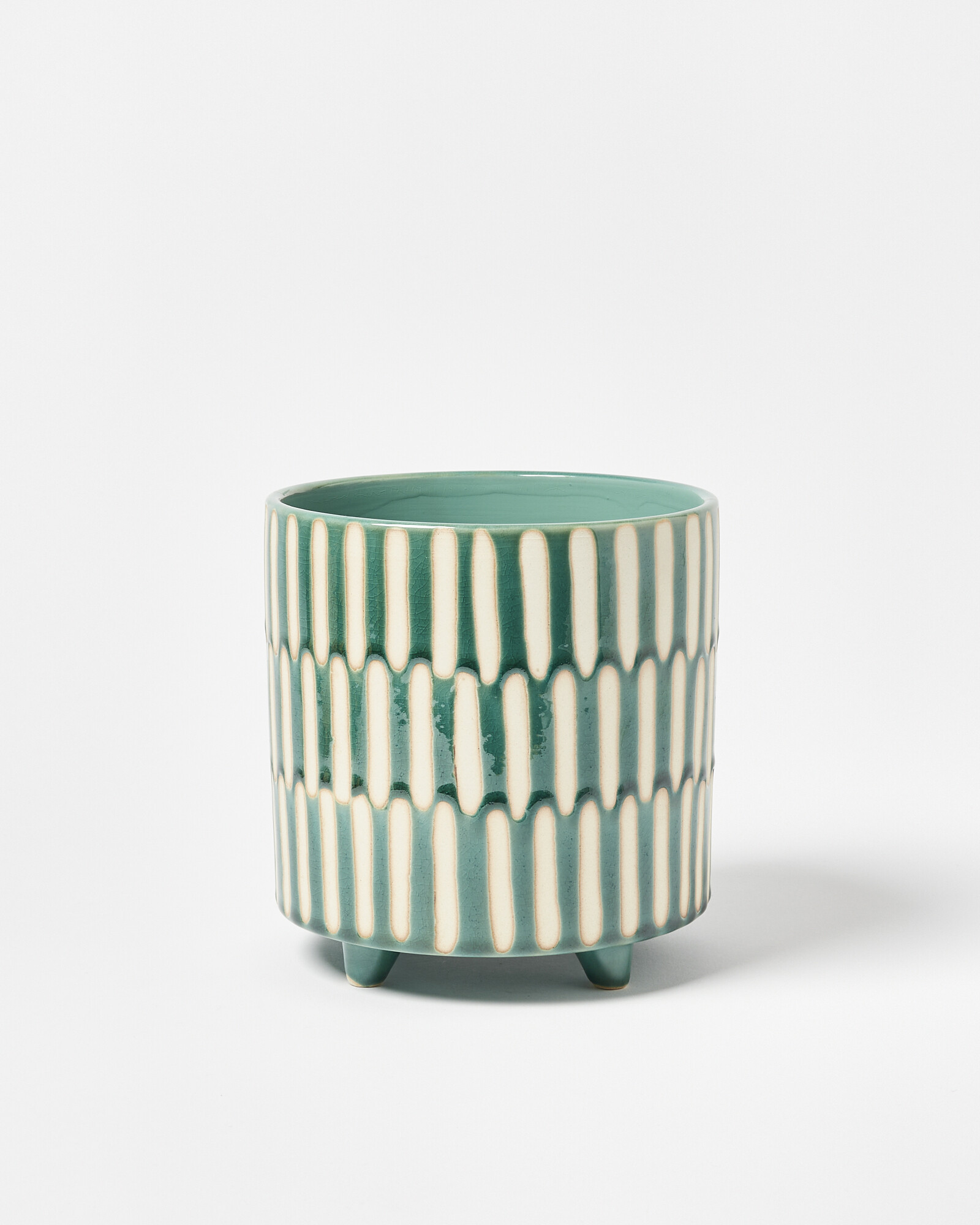 Dalloway Dash Green Plant Pot Large | Oliver Bonas