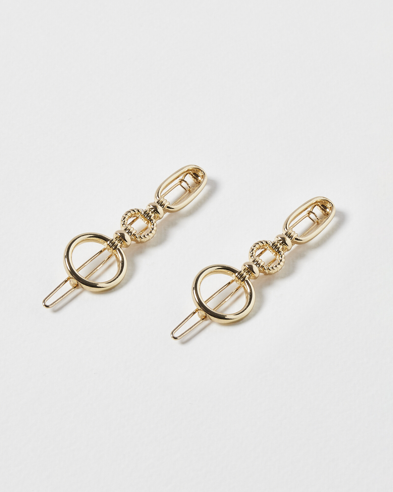 Grace Metal Organic Shapes Barrette Hair Clips Pack of Two | Oliver Bonas