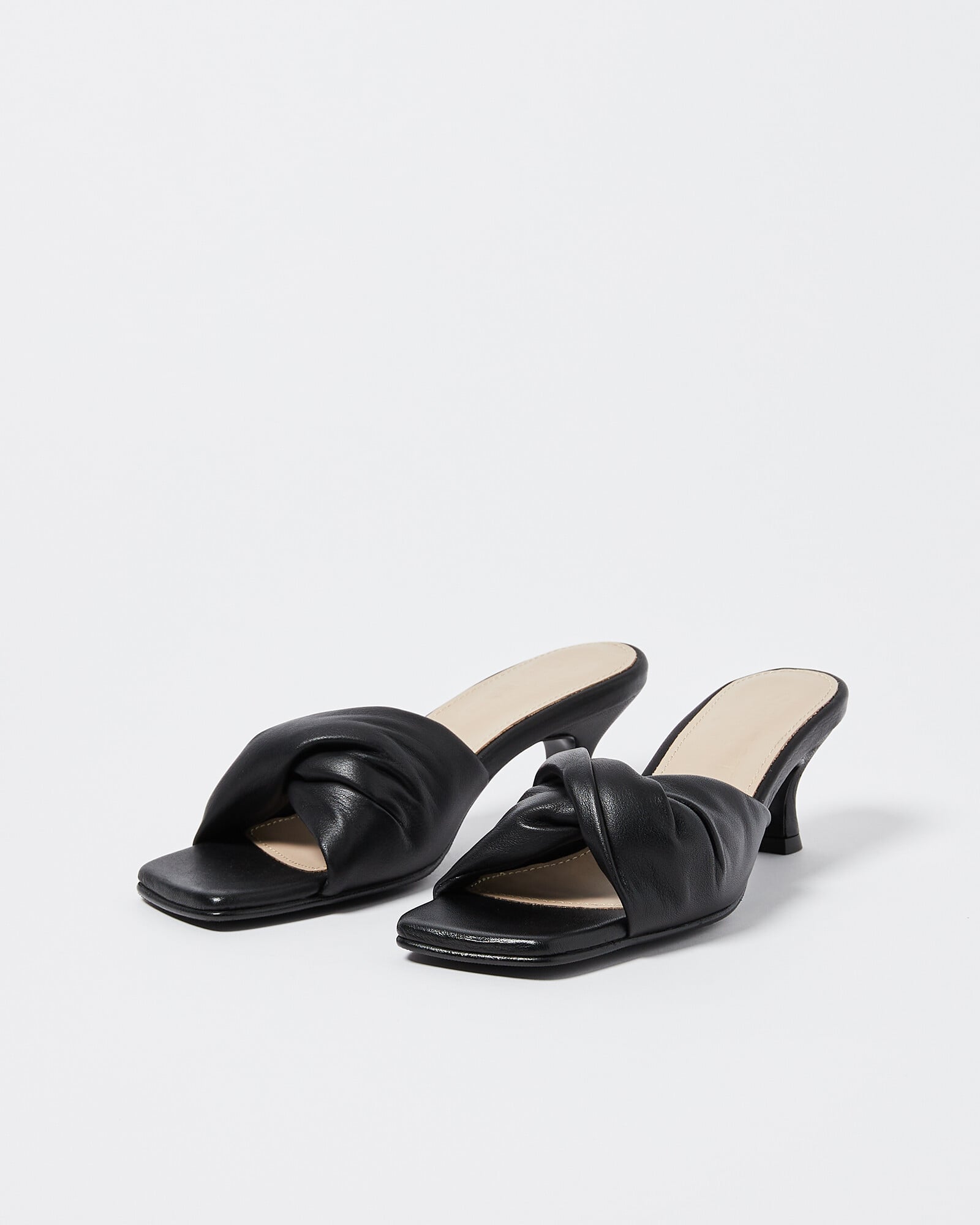 Selected Femme Ashley Black Heeled Mule Sandals | Oliver Bonas