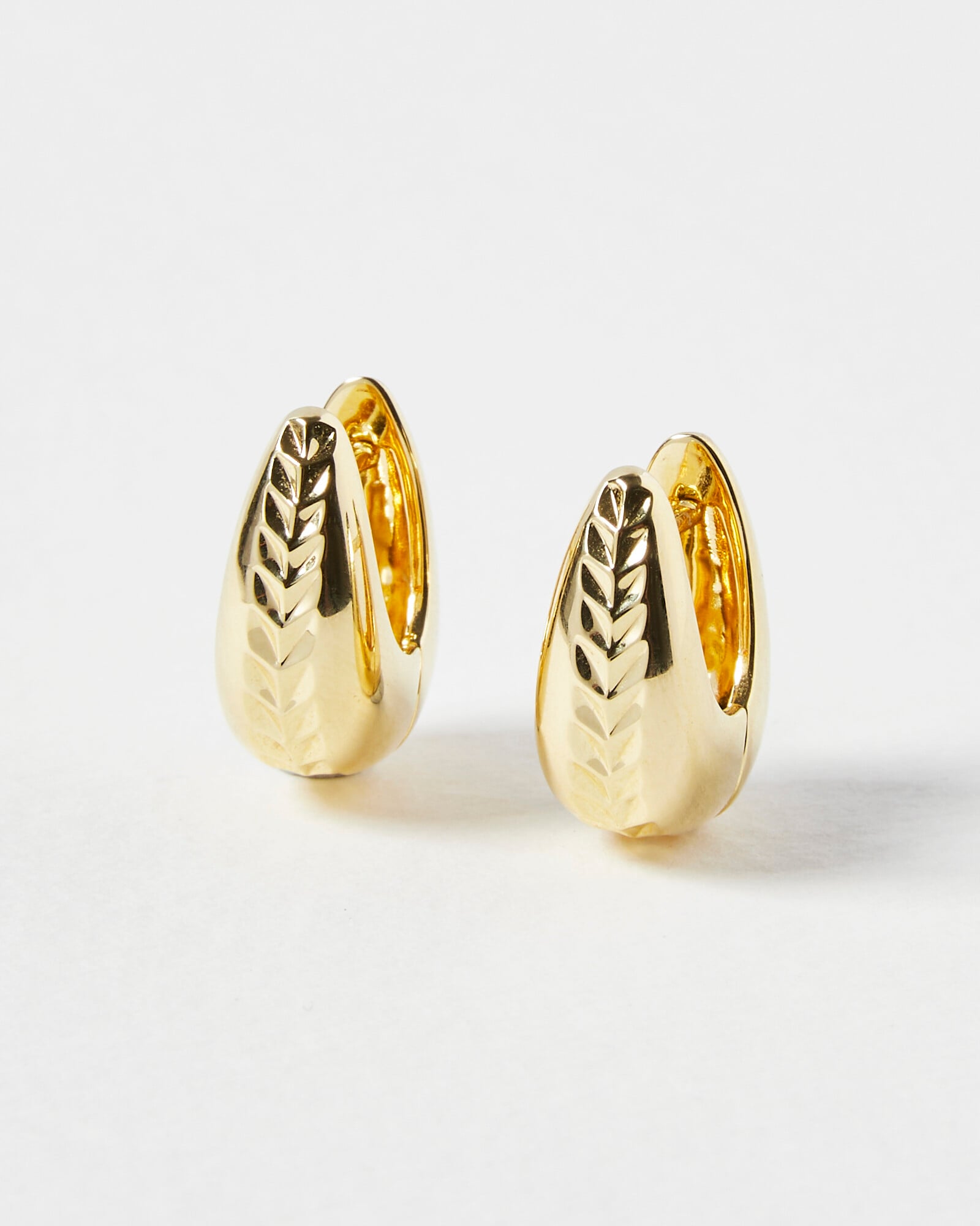Skylar Engraved Gold Plated Hoop Earrings | Oliver Bonas