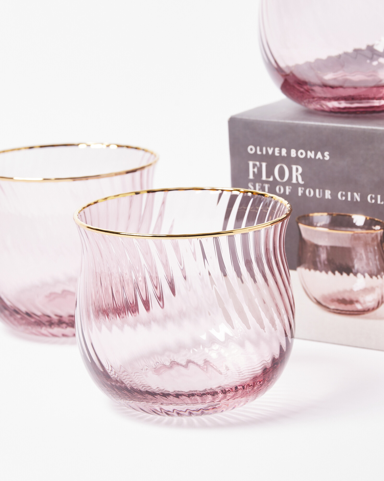 Flor Stemless Purple Gin Glasses Set Of Four | Oliver Bonas