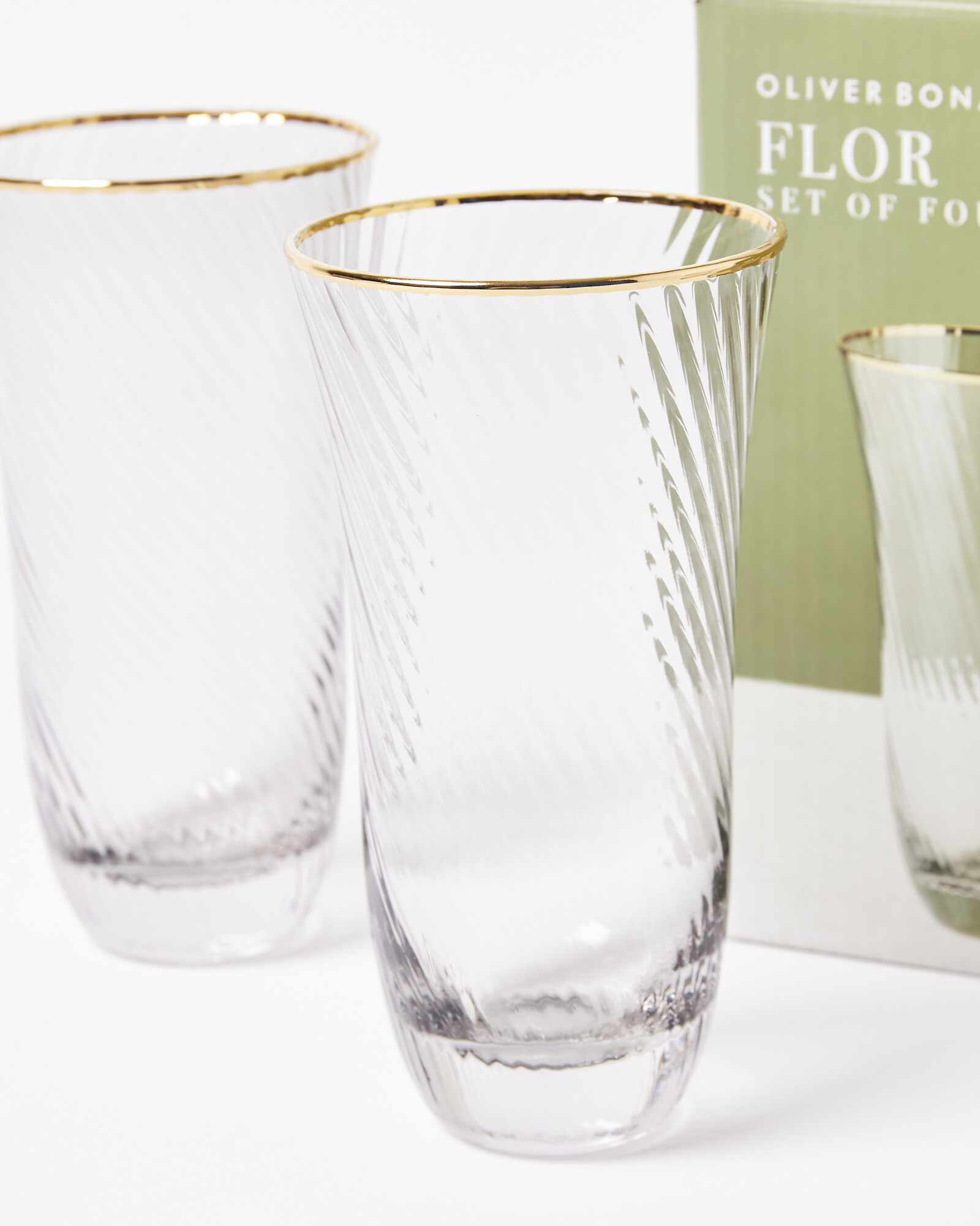 Flor Stemless Grey Champagne Flutes Set Of Four | Oliver Bonas
