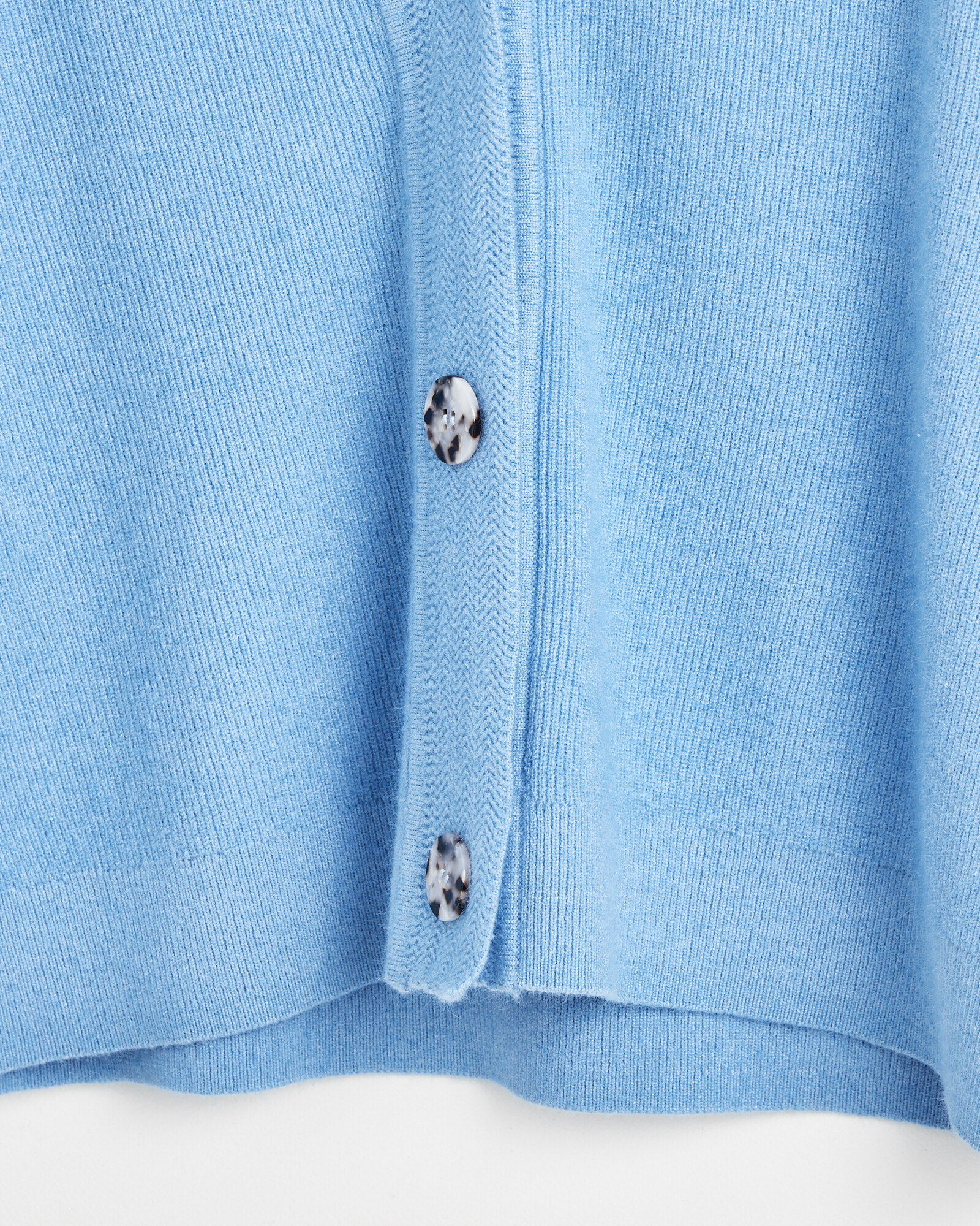 Stitch Placket Ribbed Blue Knitted Cardigan | Oliver Bonas
