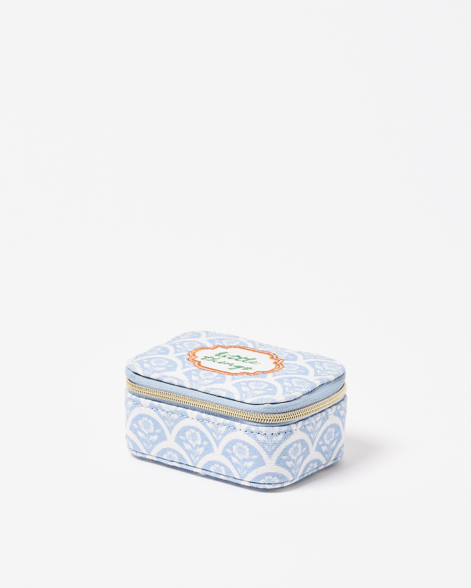 Little Things Blue Embroidered Jewellery Box | Oliver Bonas