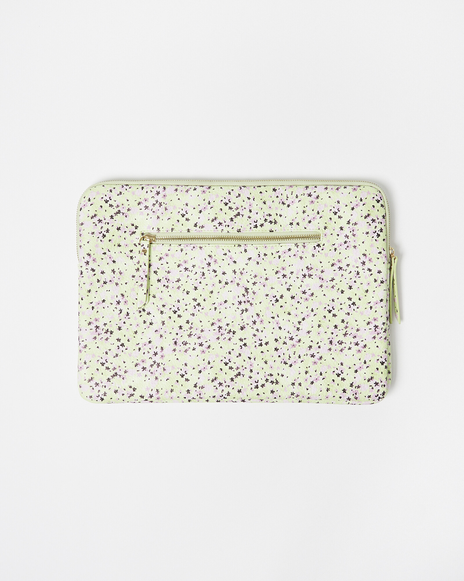 Lime Floral Green Laptop Case | Oliver Bonas