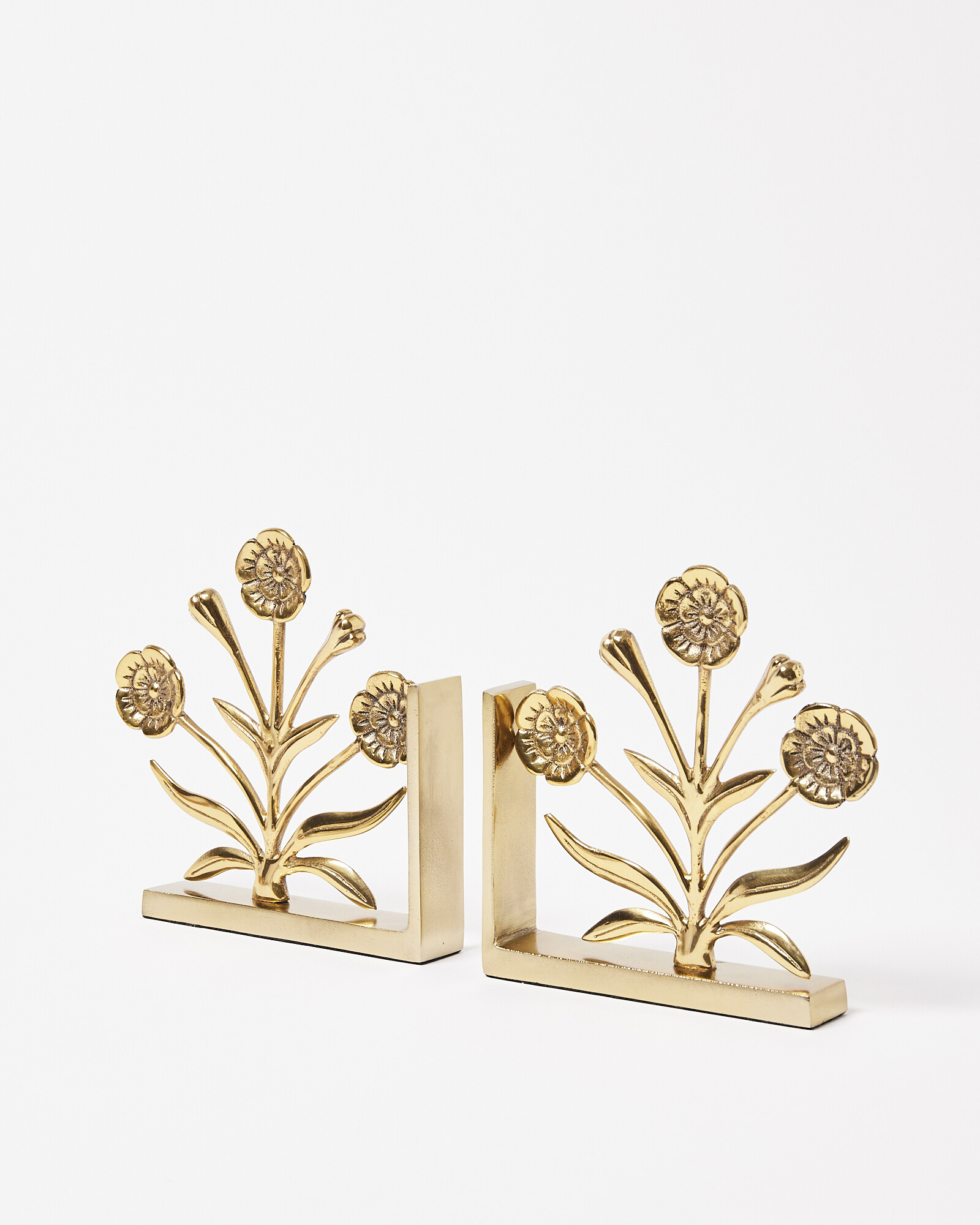 Flower Gold Metal Bookends | Oliver Bonas