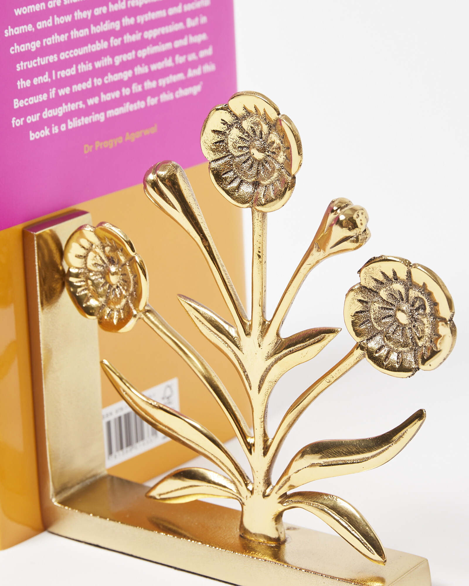 Flower Gold Metal Bookends | Oliver Bonas