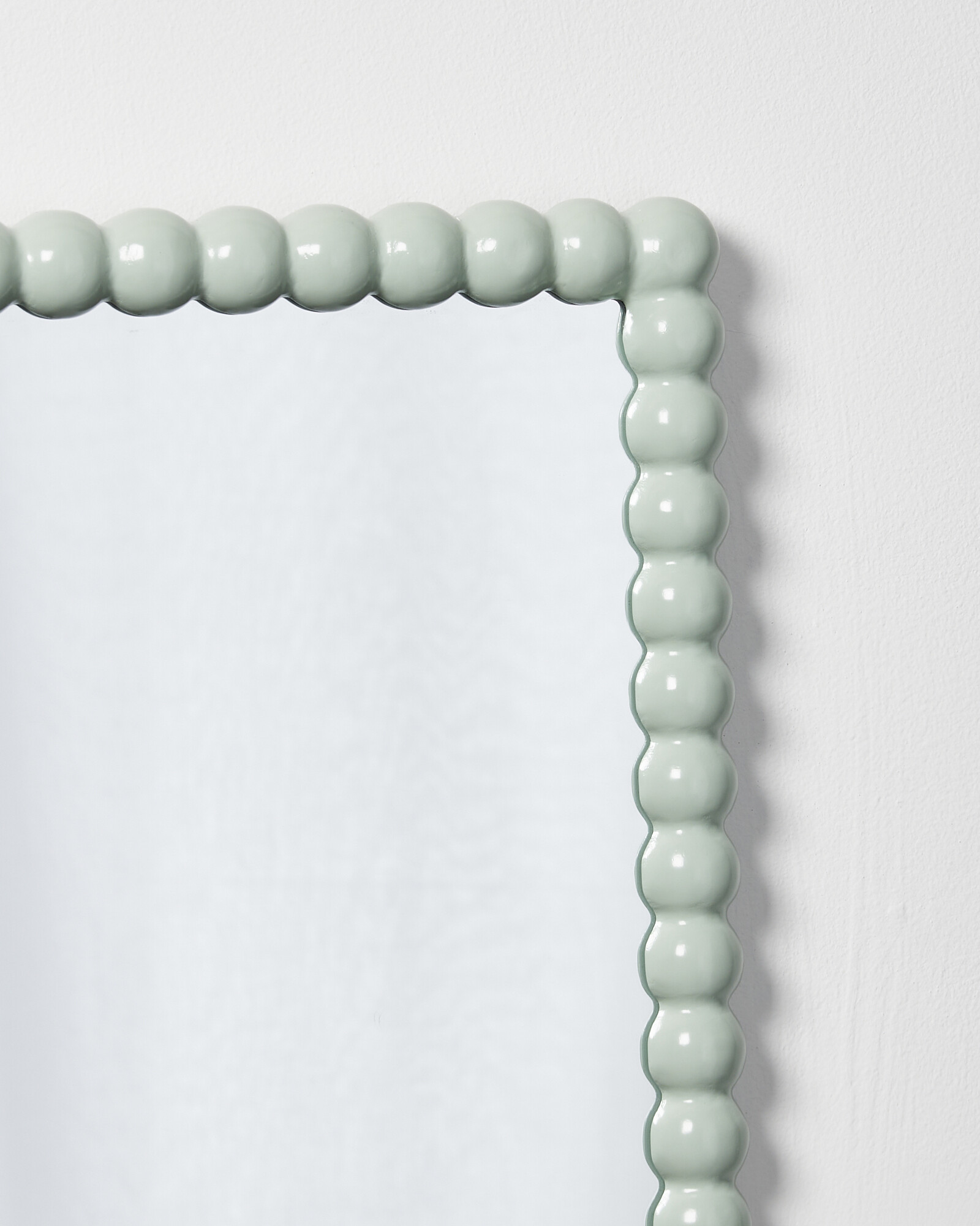 Rectangle Duck Egg Wooden Bobbin Wall Mirror | Oliver Bonas