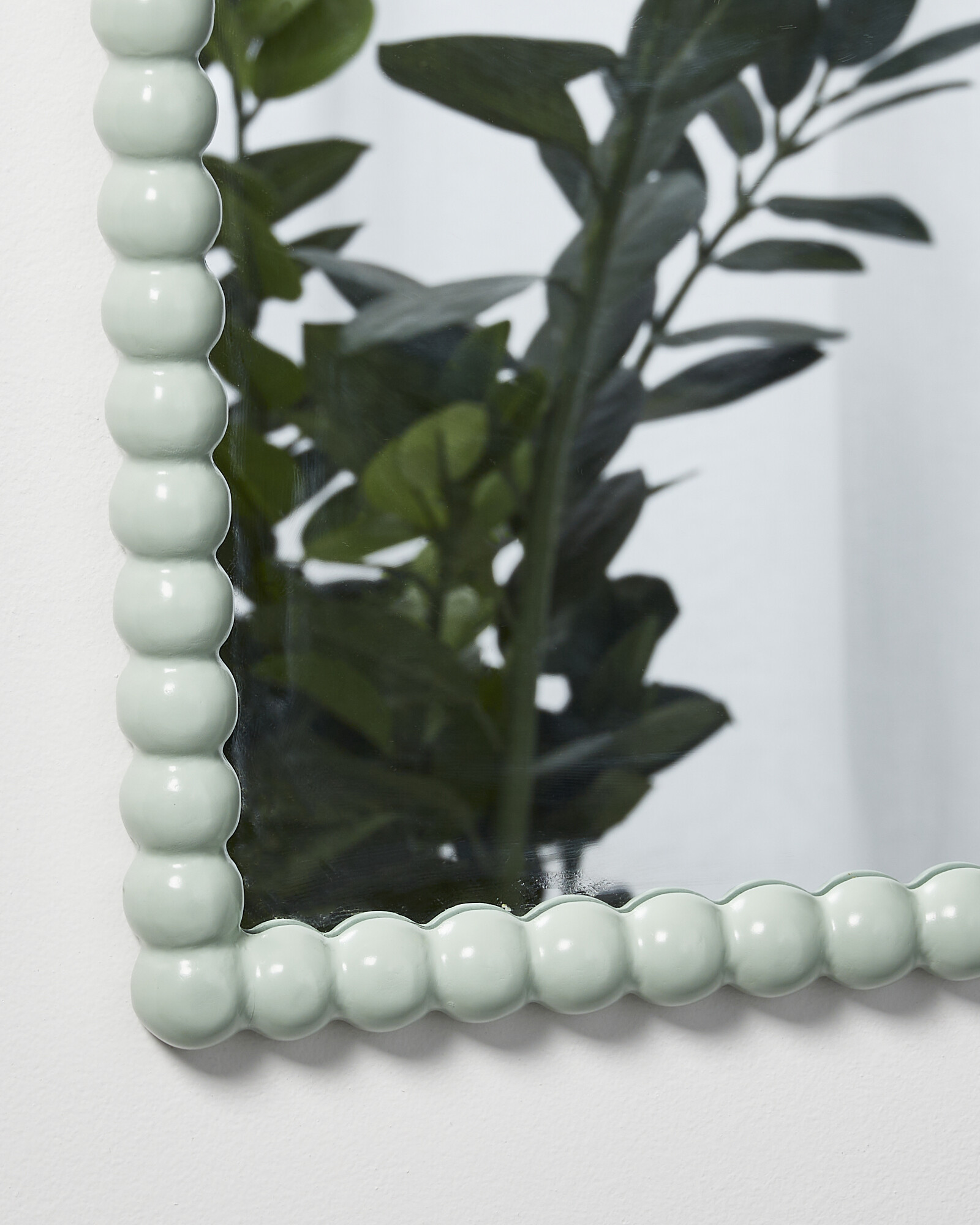 Rectangle Duck Egg Wooden Bobbin Wall Mirror | Oliver Bonas