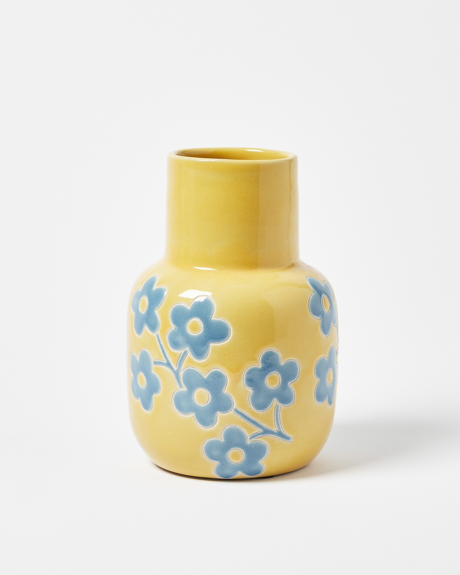 Bella Floral Yellow Ceramic Vase | Oliver Bonas