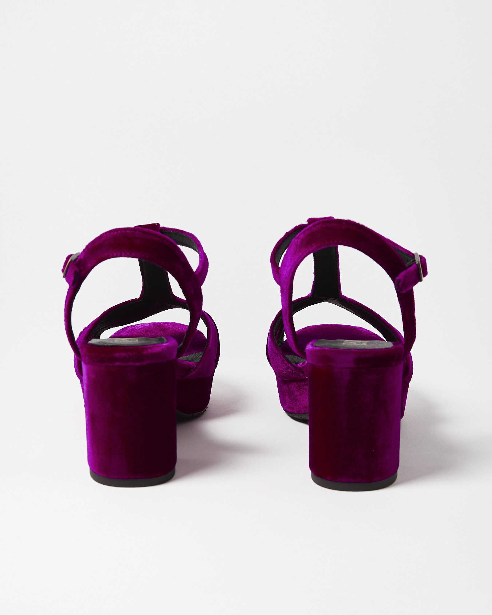 Esska Charlie Magenta Pink Velvet Heeled Sandals | Oliver Bonas IE
