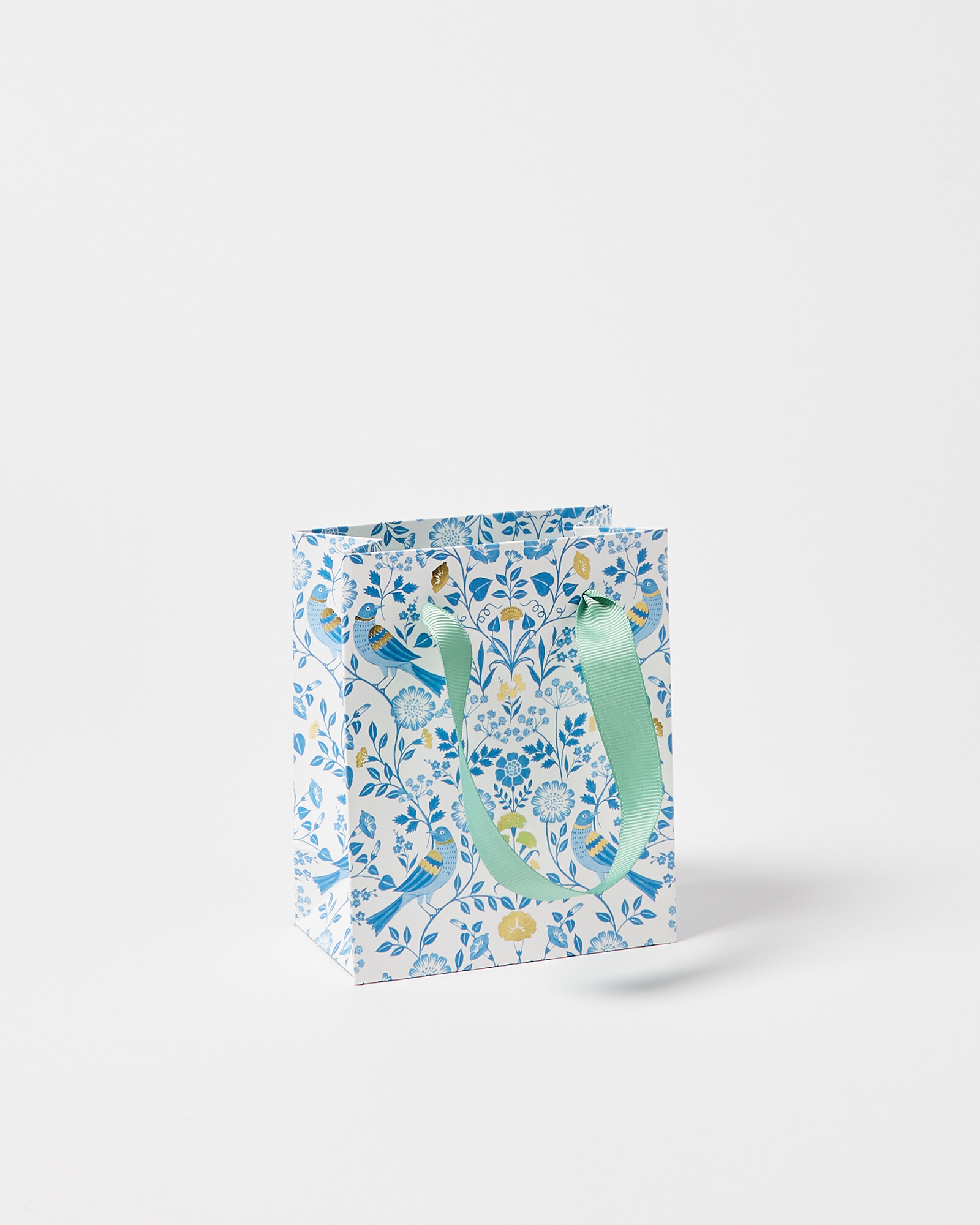 Bird Floral Blue Gift Bag Small | Oliver Bonas IE