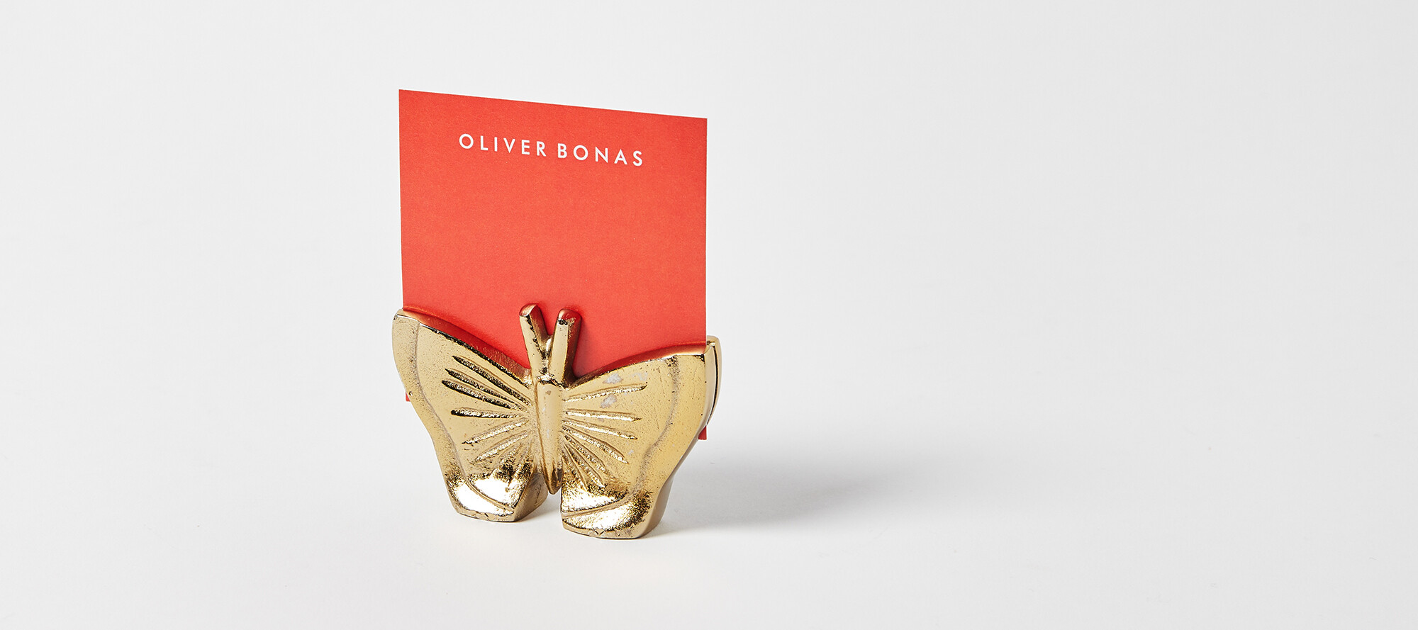 Butterfly Gold Metal Photo Holder | Oliver Bonas US