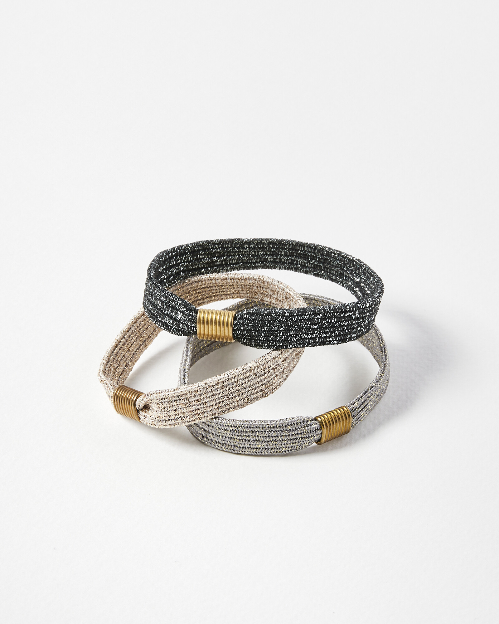 Maeve Glitter Hair Elastics Pack of Three | Oliver Bonas