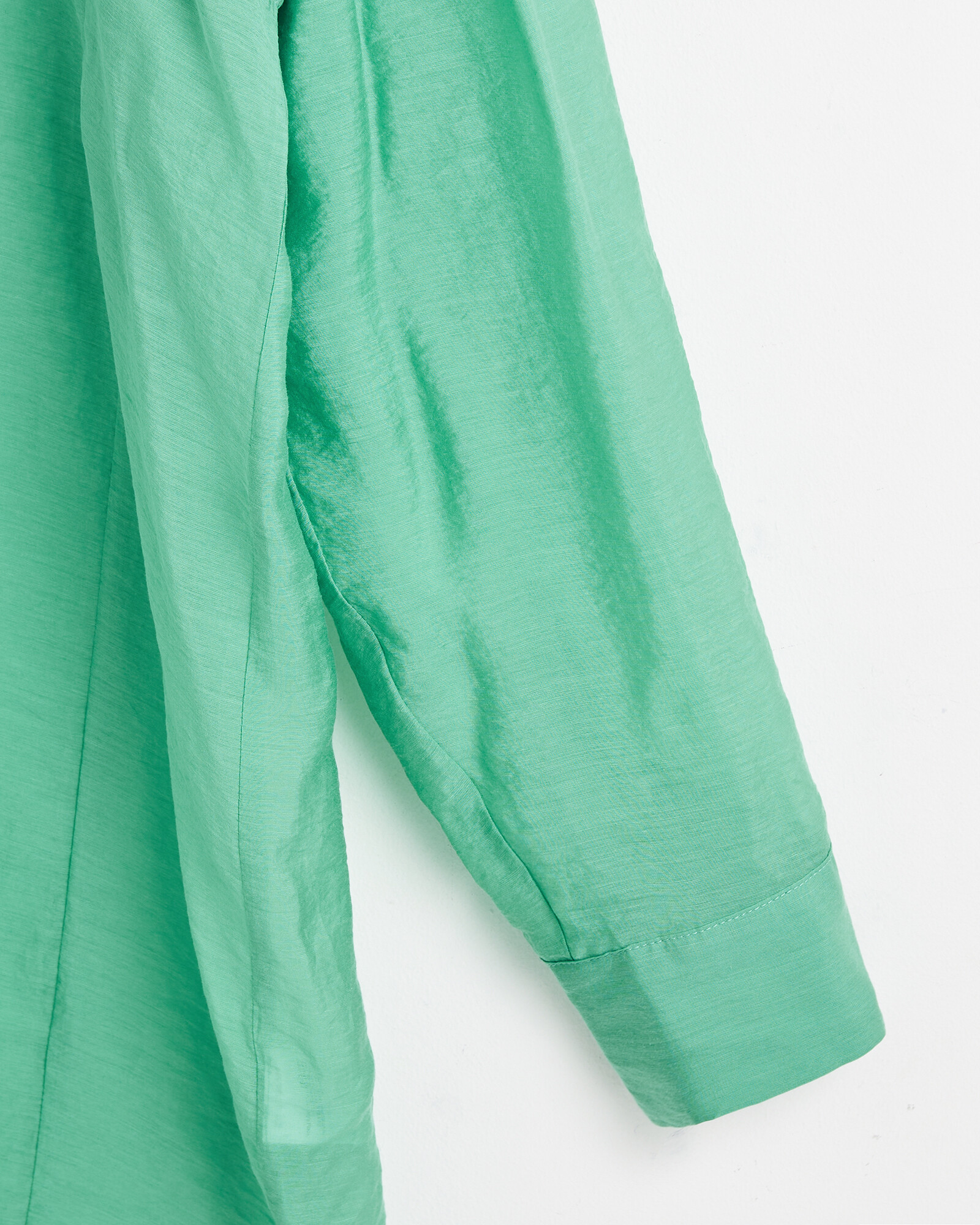 Sheer Longline Green Shirt | Oliver Bonas