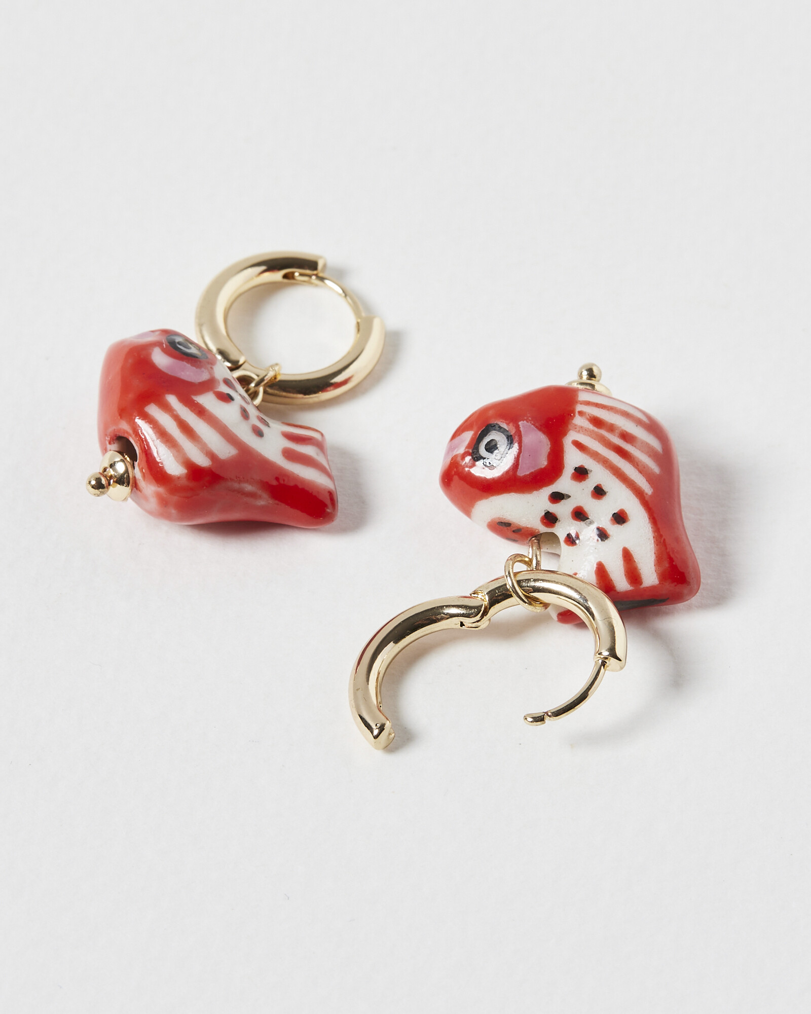 Beach Party Ceramic Fish Hoop Drop Earrings | Oliver Bonas