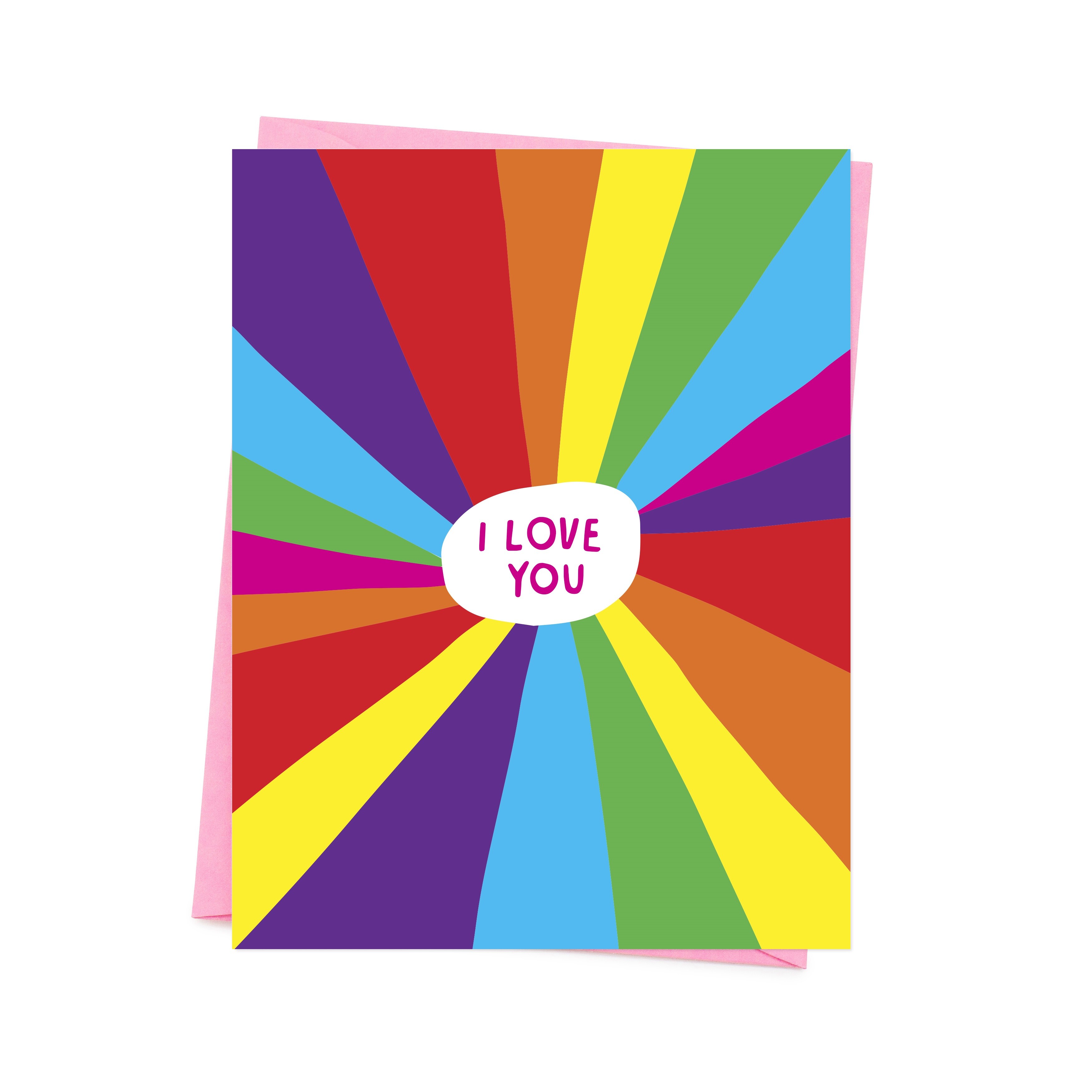 Love You Rainbow Colours Valentine's Day Card | Oliver Bonas