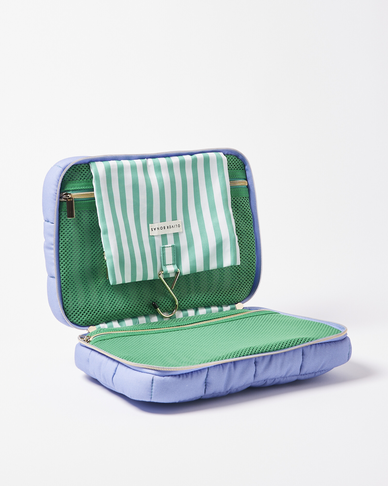 Carrie Blue Fold Out Make Up Bag Large | Oliver Bonas