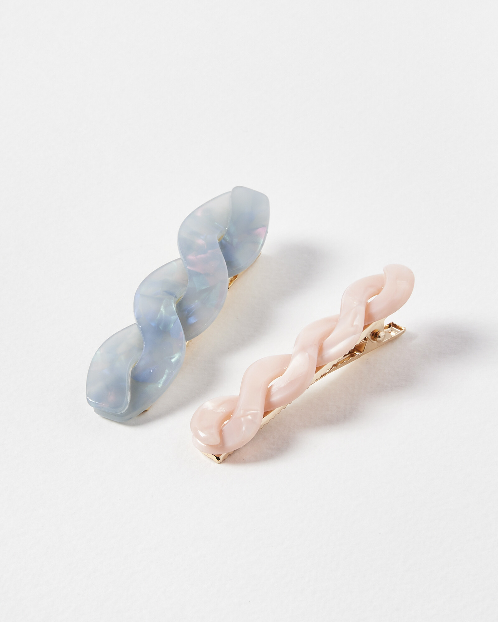 Yasmin Shimmer Twist Hair Clips Pack of Two | Oliver Bonas