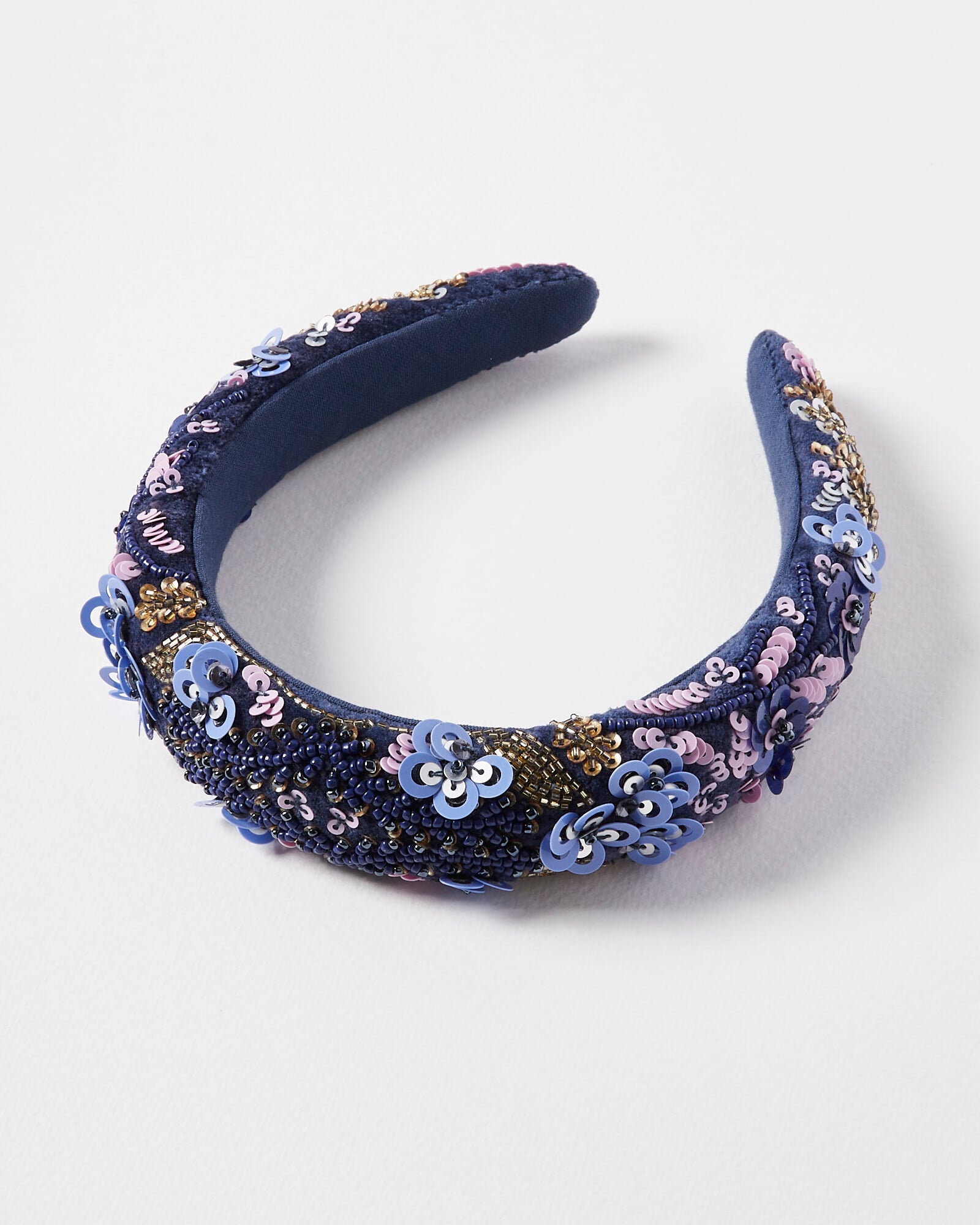 Beaded Floral Garden Purple Headband | Oliver Bonas