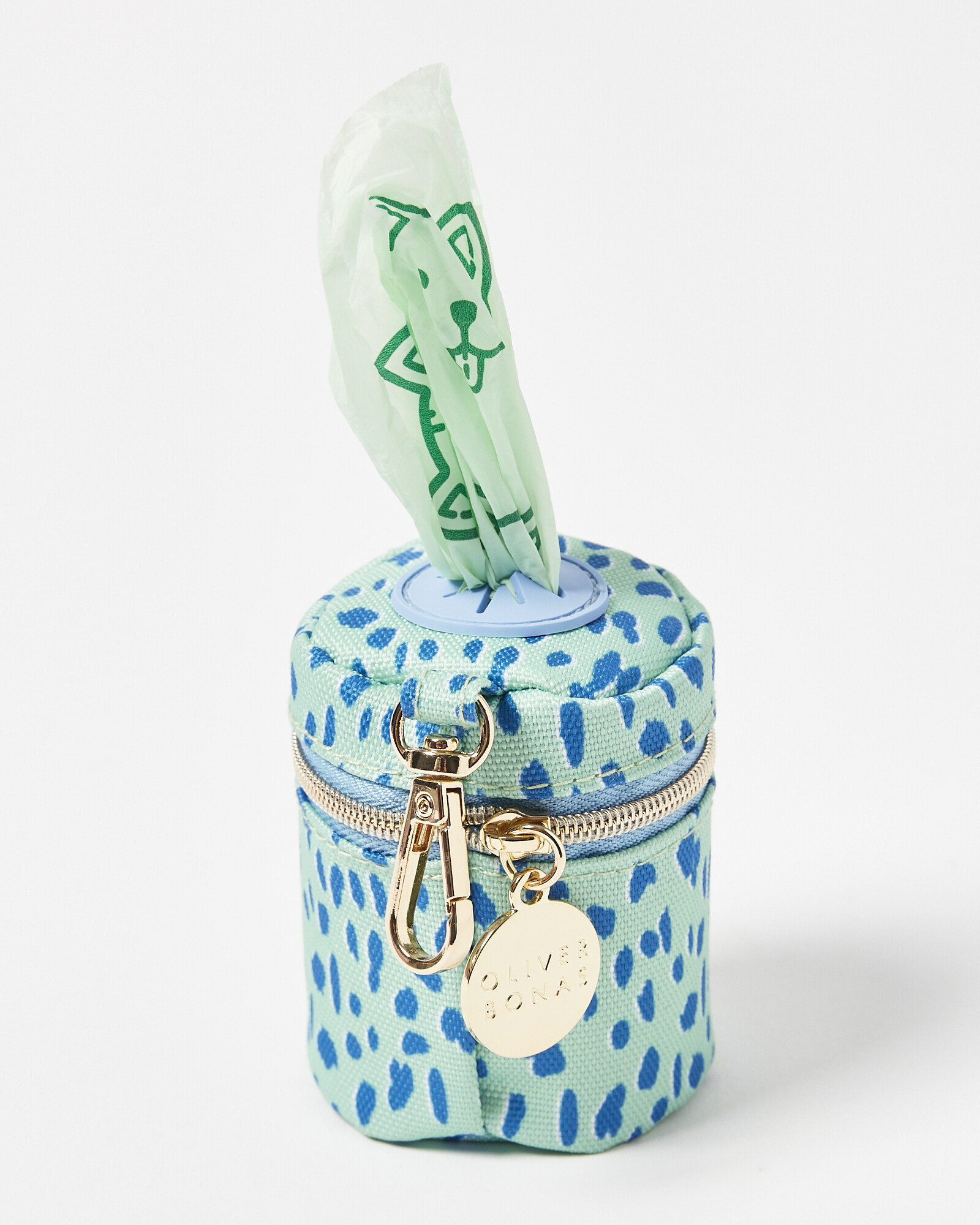 Blue Spotty Dog Poop Bag Holder | Oliver Bonas