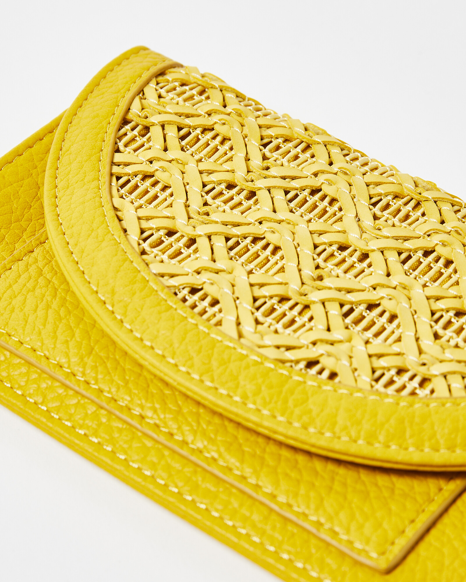 Weave Trim Yellow Pouch | Oliver Bonas