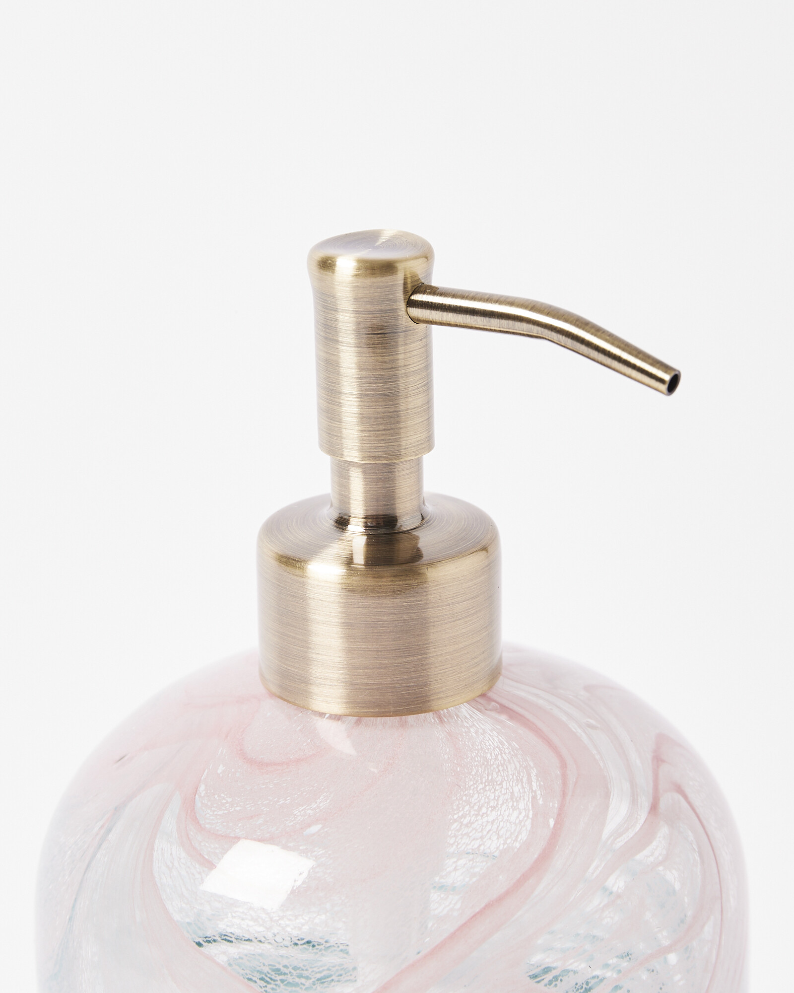 Swirl Blue & Pink Glass Soap Dispenser | Oliver Bonas